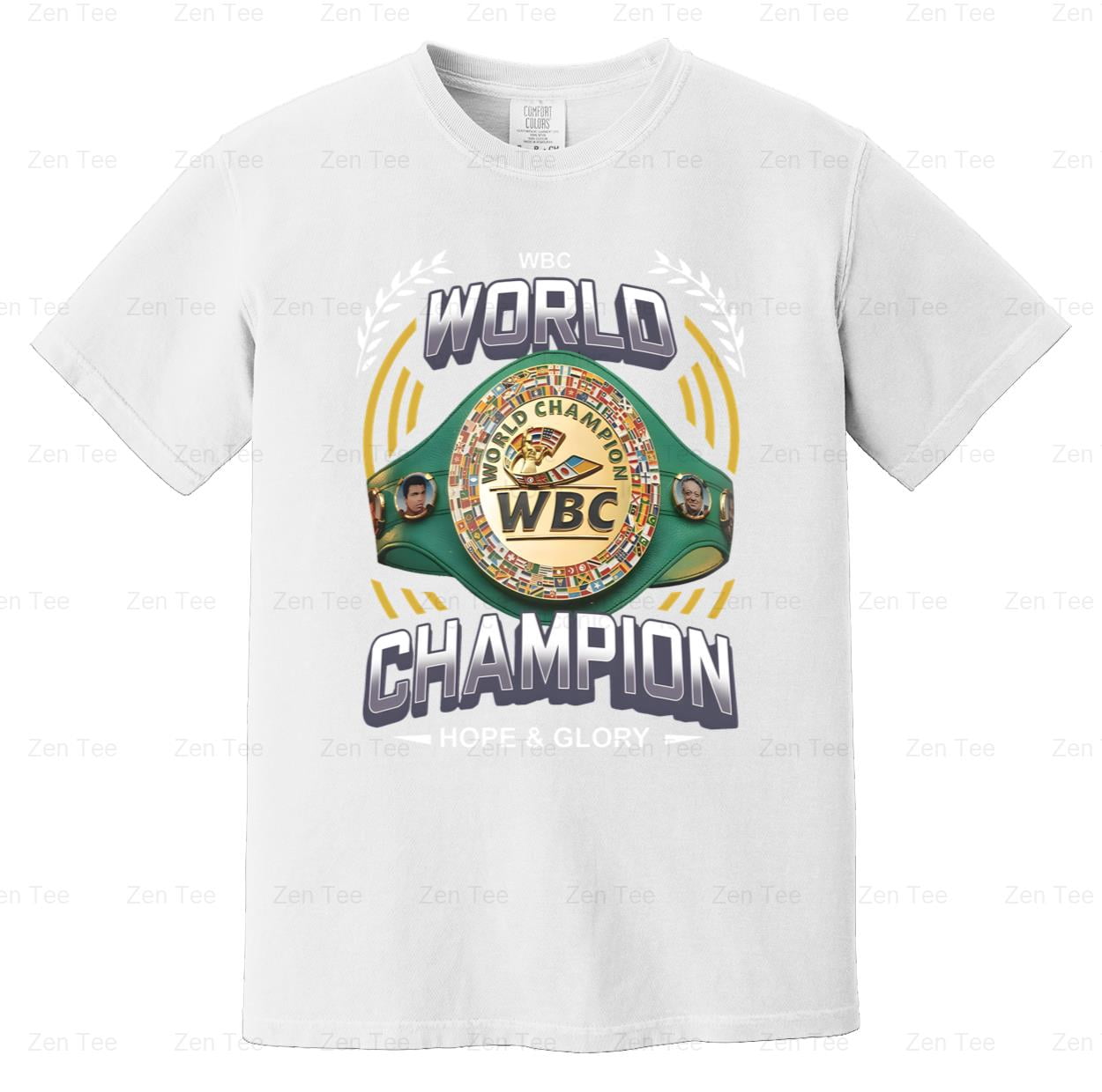 WBC World Champion Boxing Sports Championship Belt Fan Comfort Color T ...