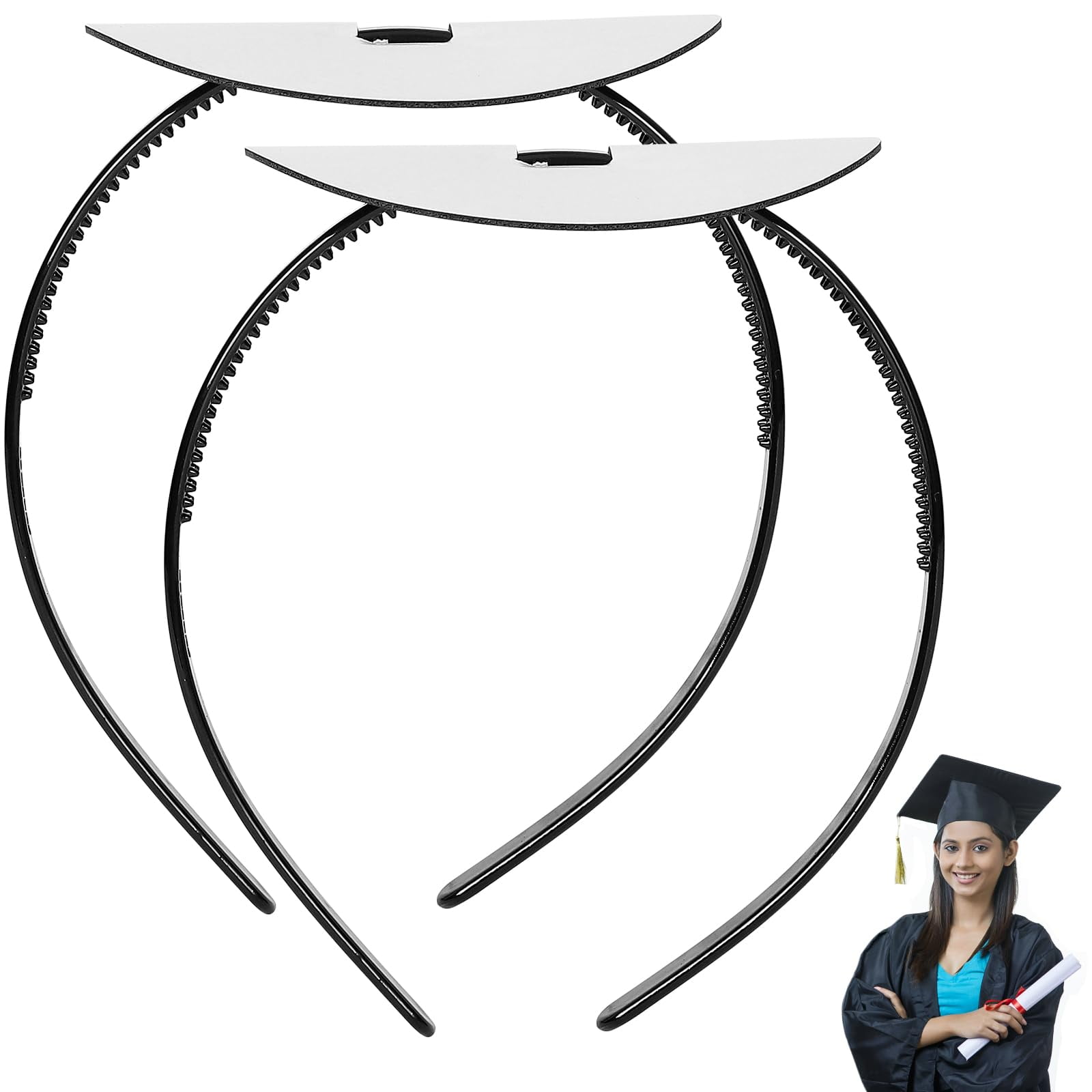 WBCBEC 2Pcs Graduation Cap TMA2 Headband Insert Secures Cap and Keeps ...