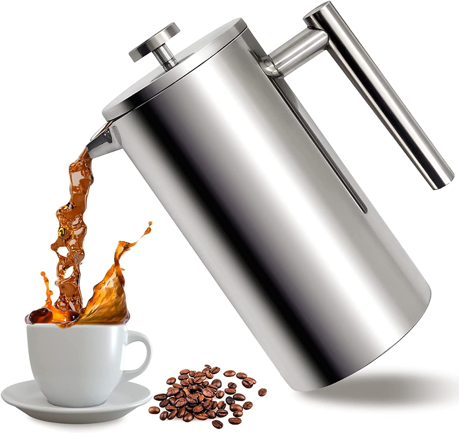 WBJKZJD 34 Oz French Press Coffee Maker Stainless Steel Coffee Presser ...