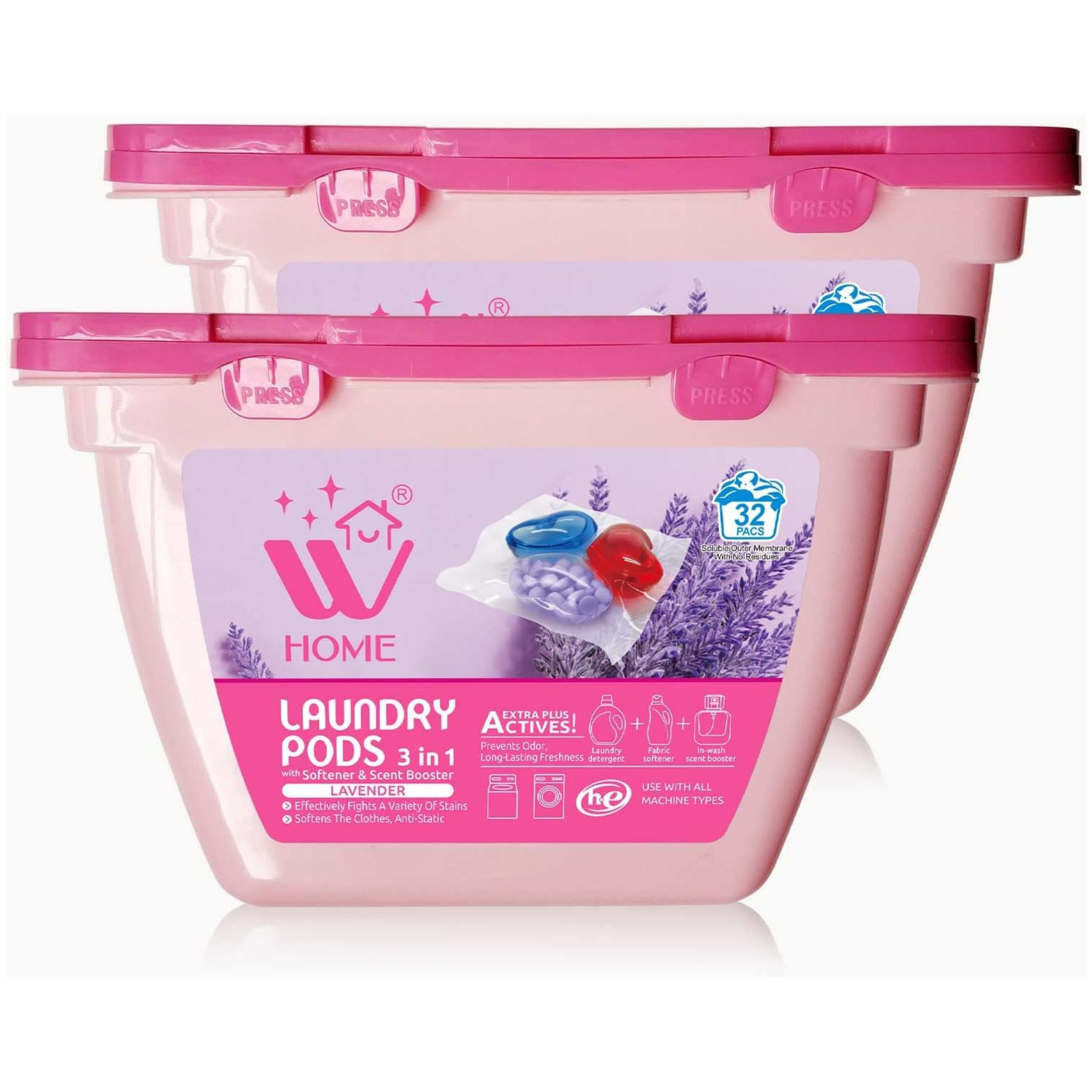 WBM 3 in 1 Lavender Laundry Pods, Powerful Stain Lifter Technology - 32 ...