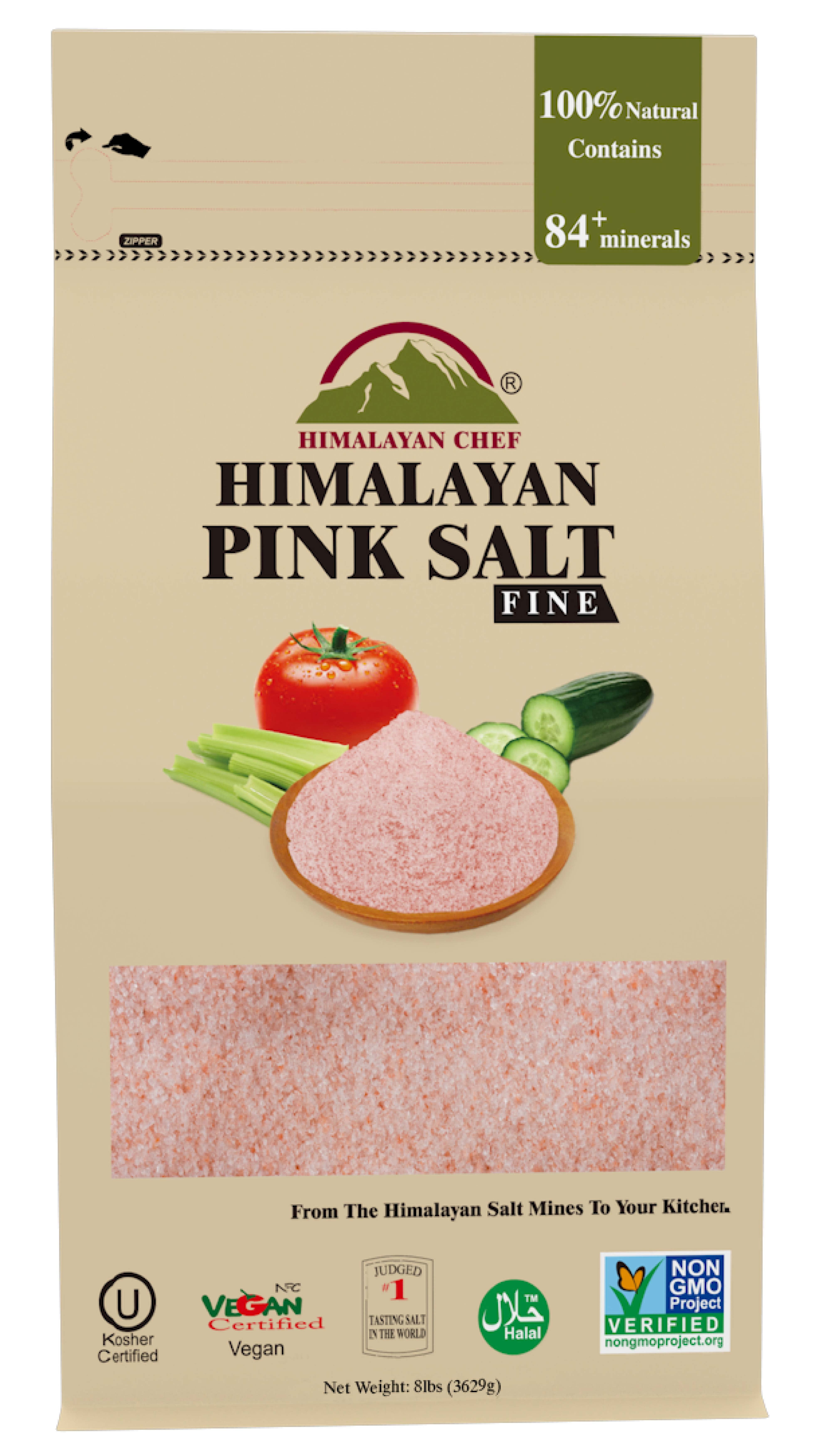 WBM Food Cooking Himalayan Pink Salt, Fine Grain, Kosher & Vegan, 8 lbs ...