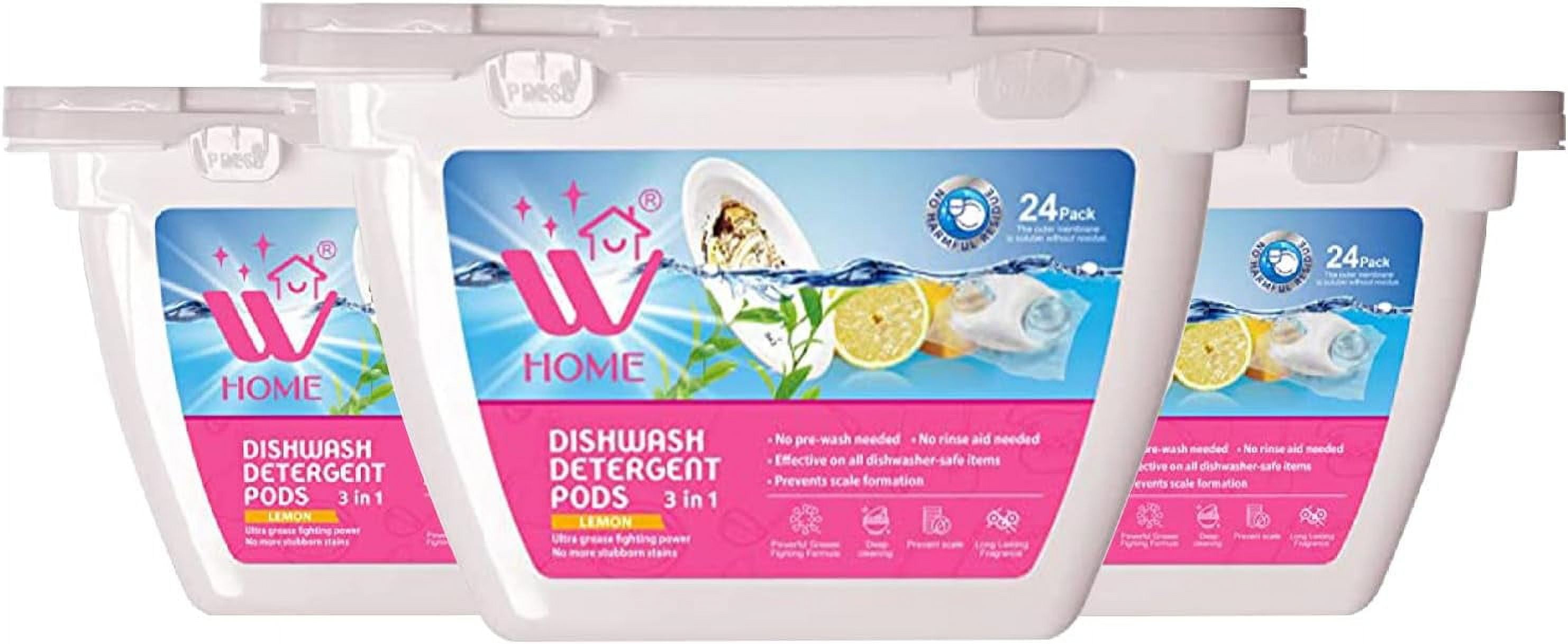 WBM Home 3-in-1 Dishwasher Pods for a Spotless Clean - 72 Count Total ...