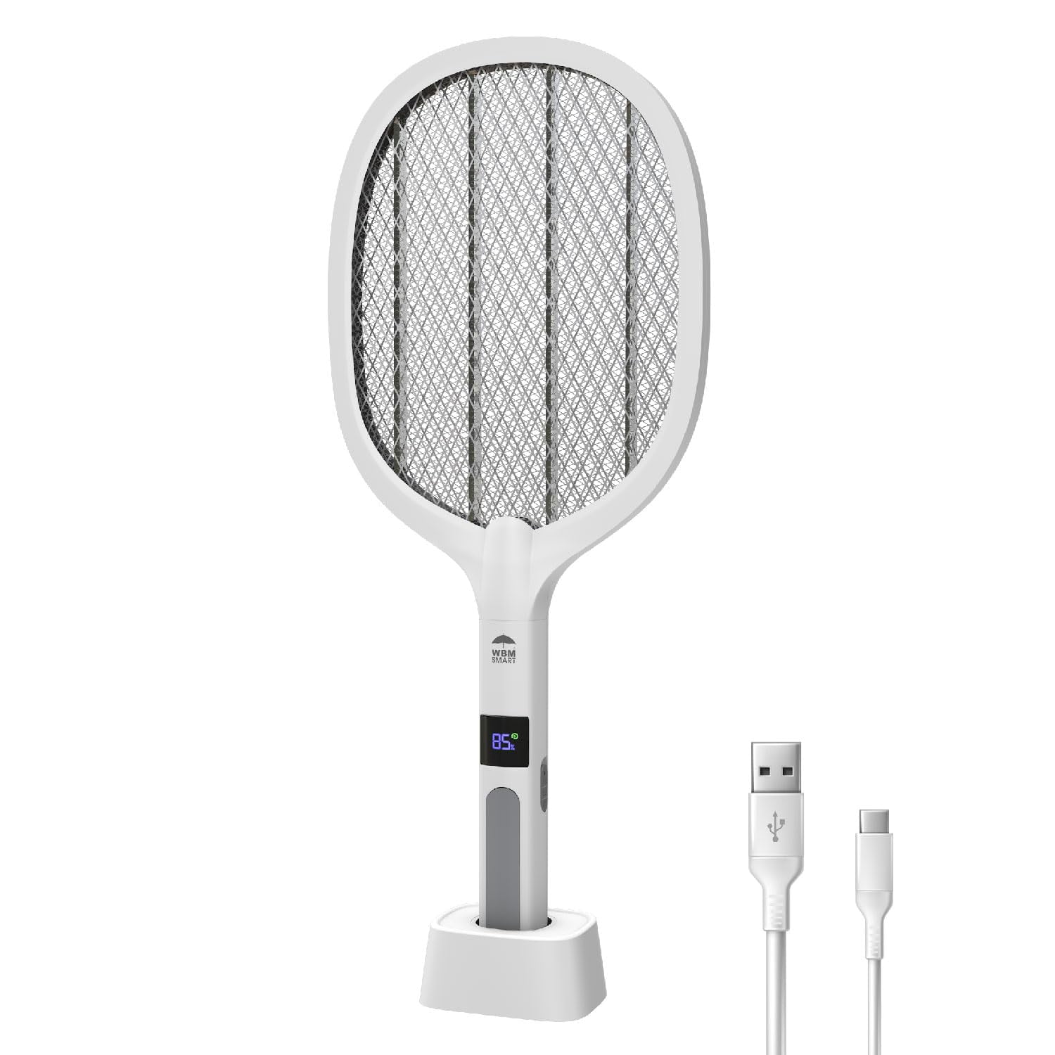 WBM Smart Electric Bug Zapper Rechargeable, Electric Fly Swatter, 3000V ...