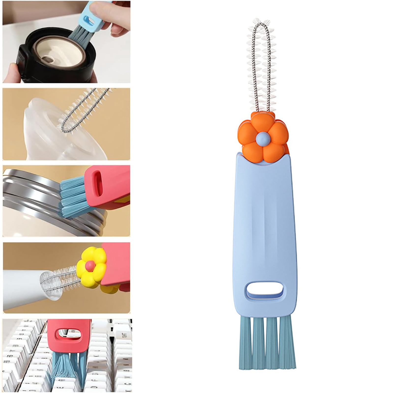 WBQ 3 in 1 Bottle Lid Brush Cup Glass Cover Cleaning Brush ...