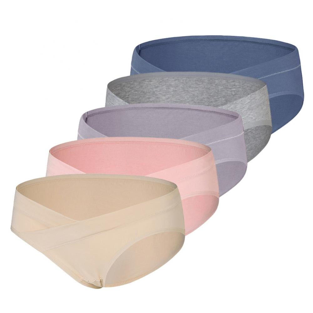 WBQ 5 Pack Womens Cotton Maternity Underwear Pregnancy Panties ...