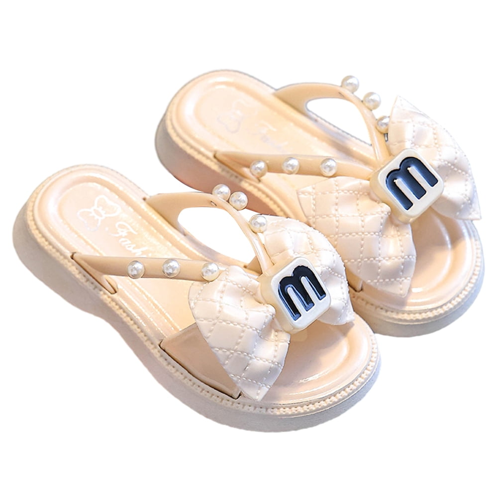 WBQ Fairy Bow Flip Flop Summer Beach Sandal Slippers for Girls Flip ...