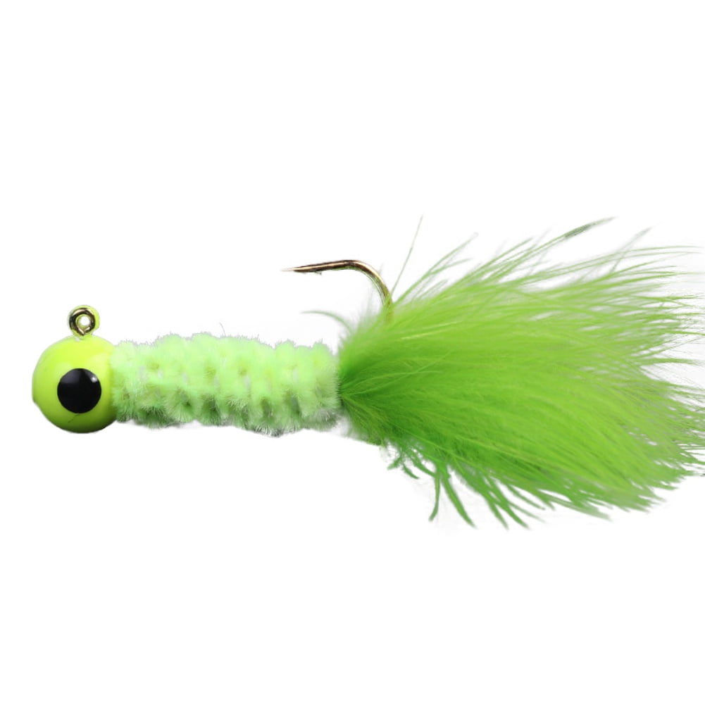 WBQ Fishing Big Wig Hair Jig 5 pcs Chartreus Shad Fishing Lures ...