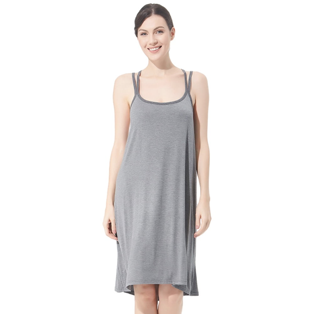 WBQ Full Slip Dress for Women Plus Size Cotton Nightgown Sleeveless ...