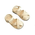 WBQ Girls Genuine Leather Soft Closed Toe Princess Flat Shoes Summer Sandals(Toddler/Little Kid ...