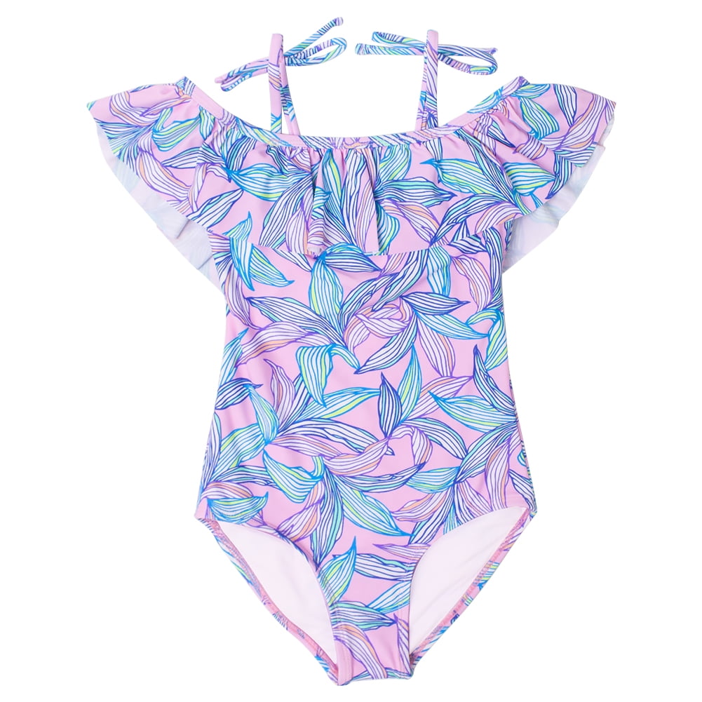 WBQ Girls One Piece Swimsuits Sport Halter Swimwear Beach Bathing Suit ...