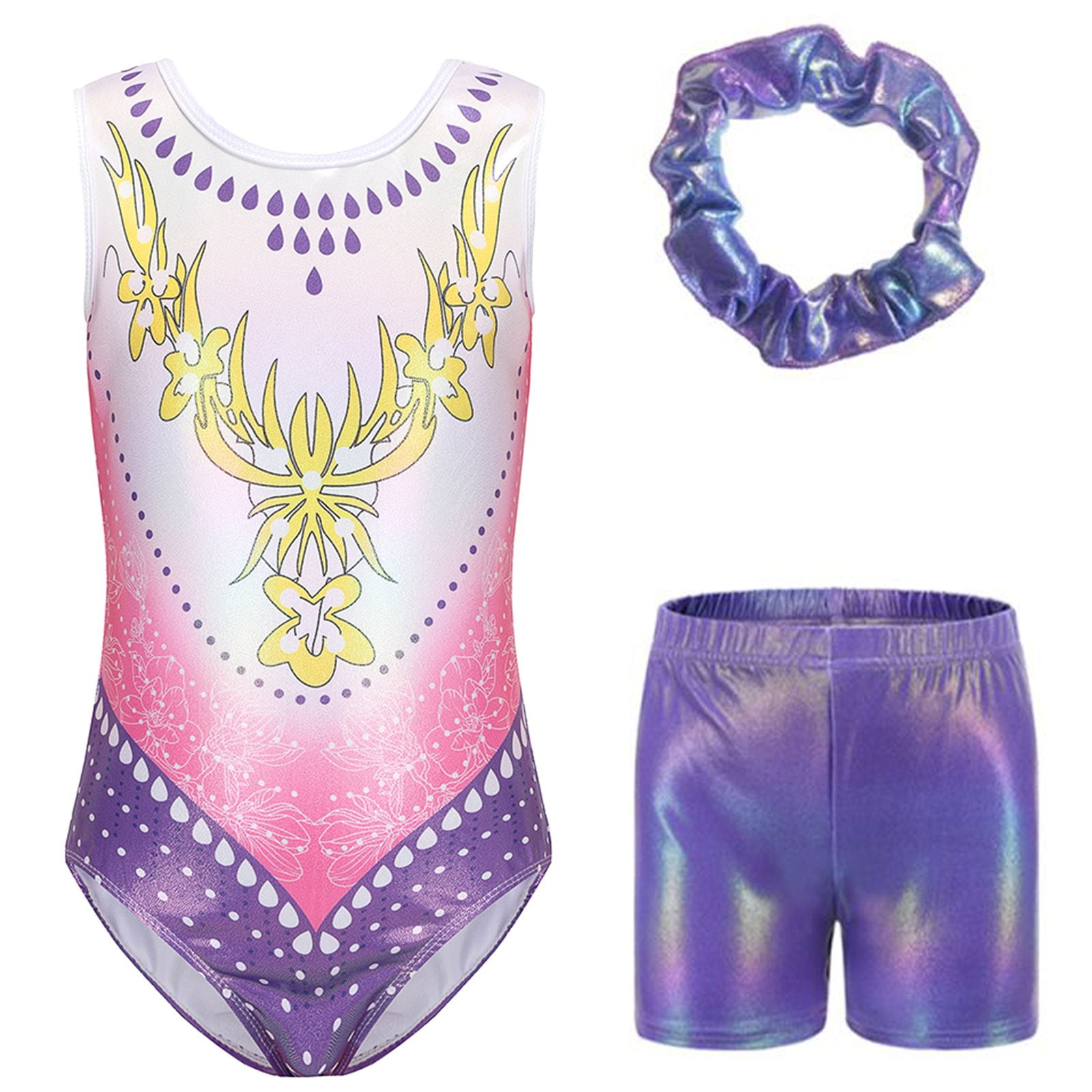 WBQ Gymnastics Leotards for Girls Sparkle One-piece Activewear Ballet ...