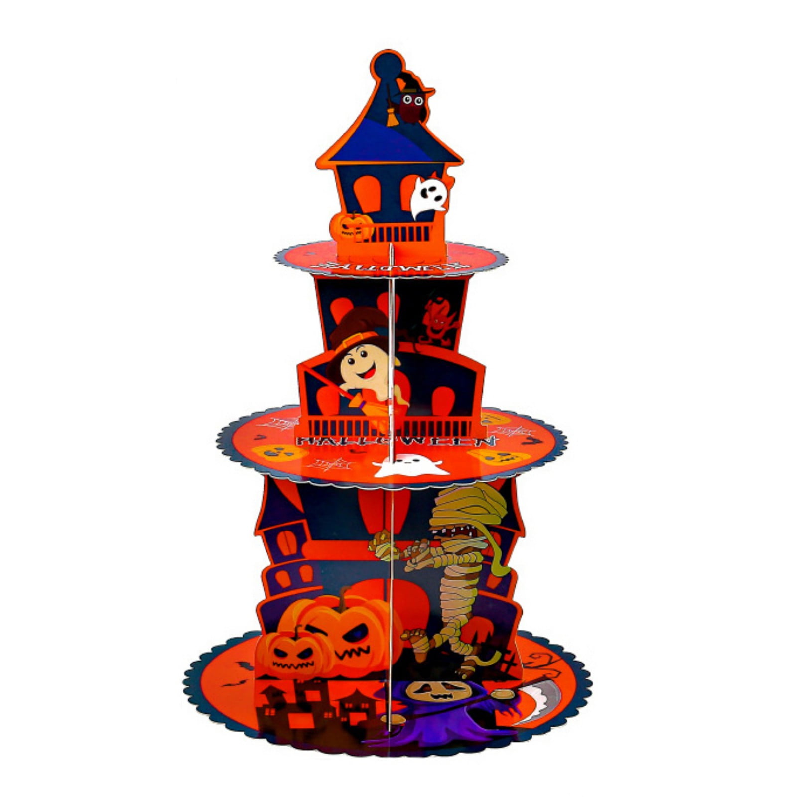 WBQ Halloween Cupcake Stand, Halloween Scary Pumpkin/Spook House ...