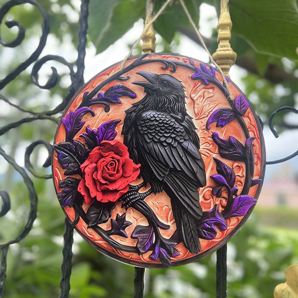 WBQ Halloween Wooden Sign for Front Door Skull Cat Crow Castle Pumpkin ...