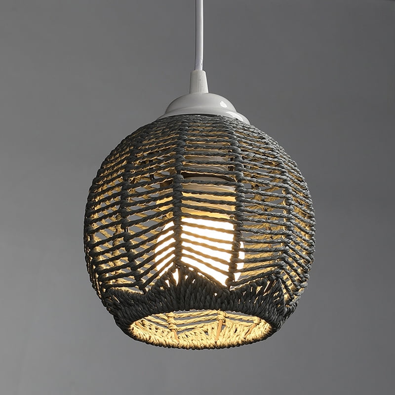 WBQ Imitation Hemp Rope Woven Lampshade Woven Pendant Light Cover Lampshade Innovative Wicker ...