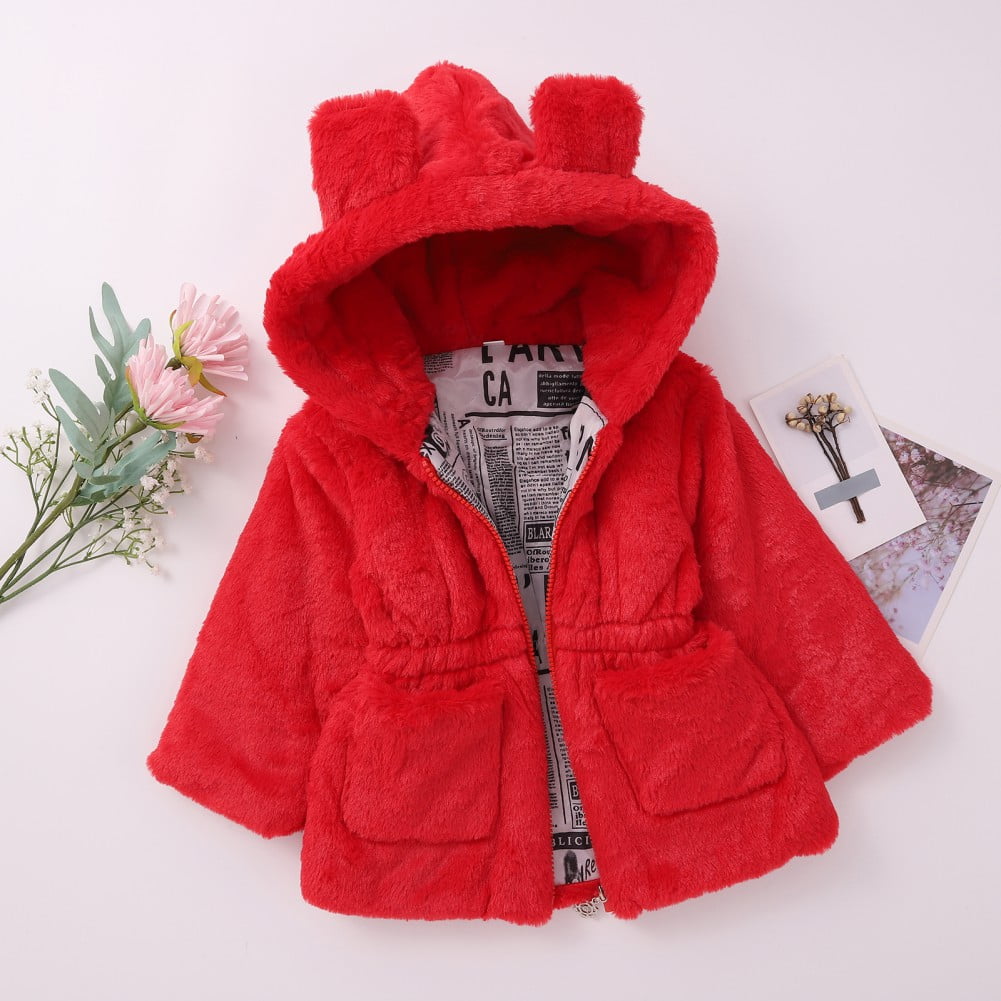WBQ Infant Baby Winter Fleece Coat Teddy Bear Hooded Jacket Toddler ...
