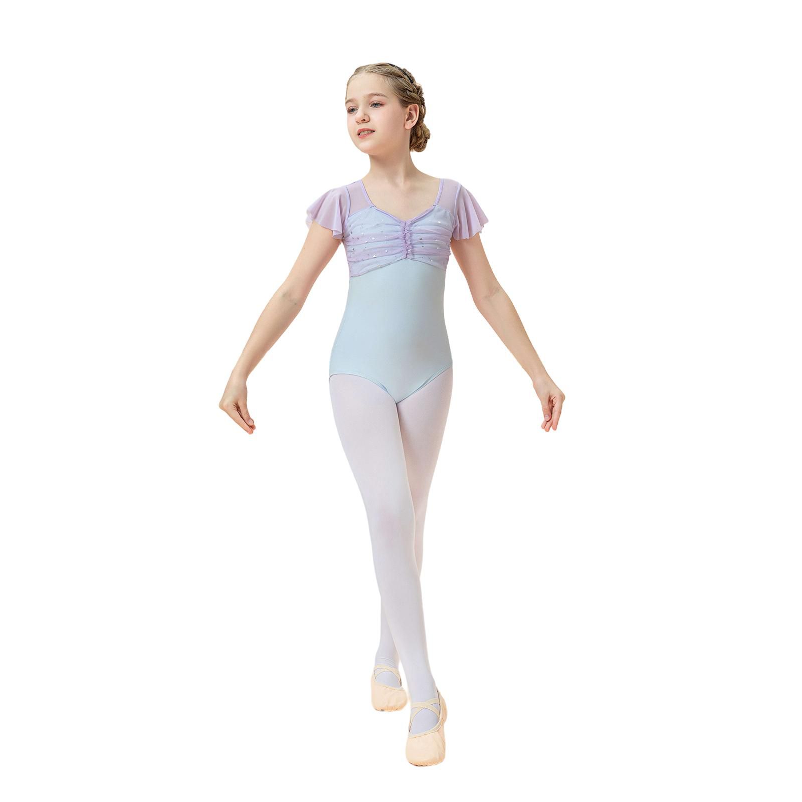 WBQ Kid Girls Flutter Sleeves Ballet Leotard - Walmart.com