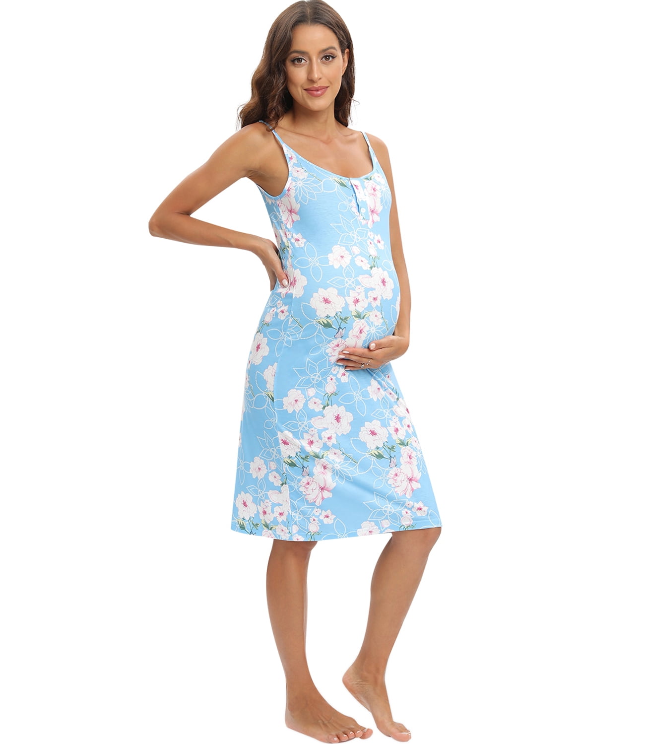 Wbq Maternity Nightgown 3 In 1 Delivery Labor Nursing Gown Womens