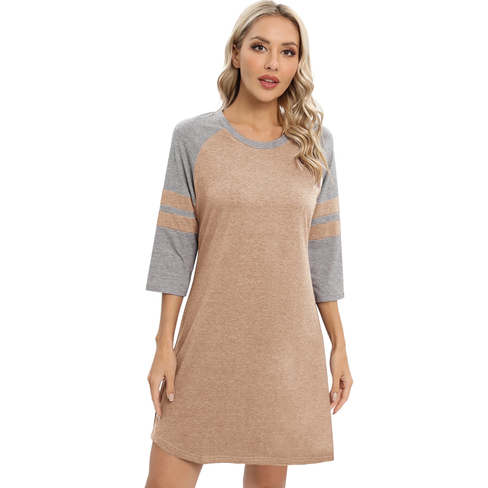 WBQ Mother Daughter Matching Nightgown Sleepwear 3/4 Sleeve Nightshirt ...