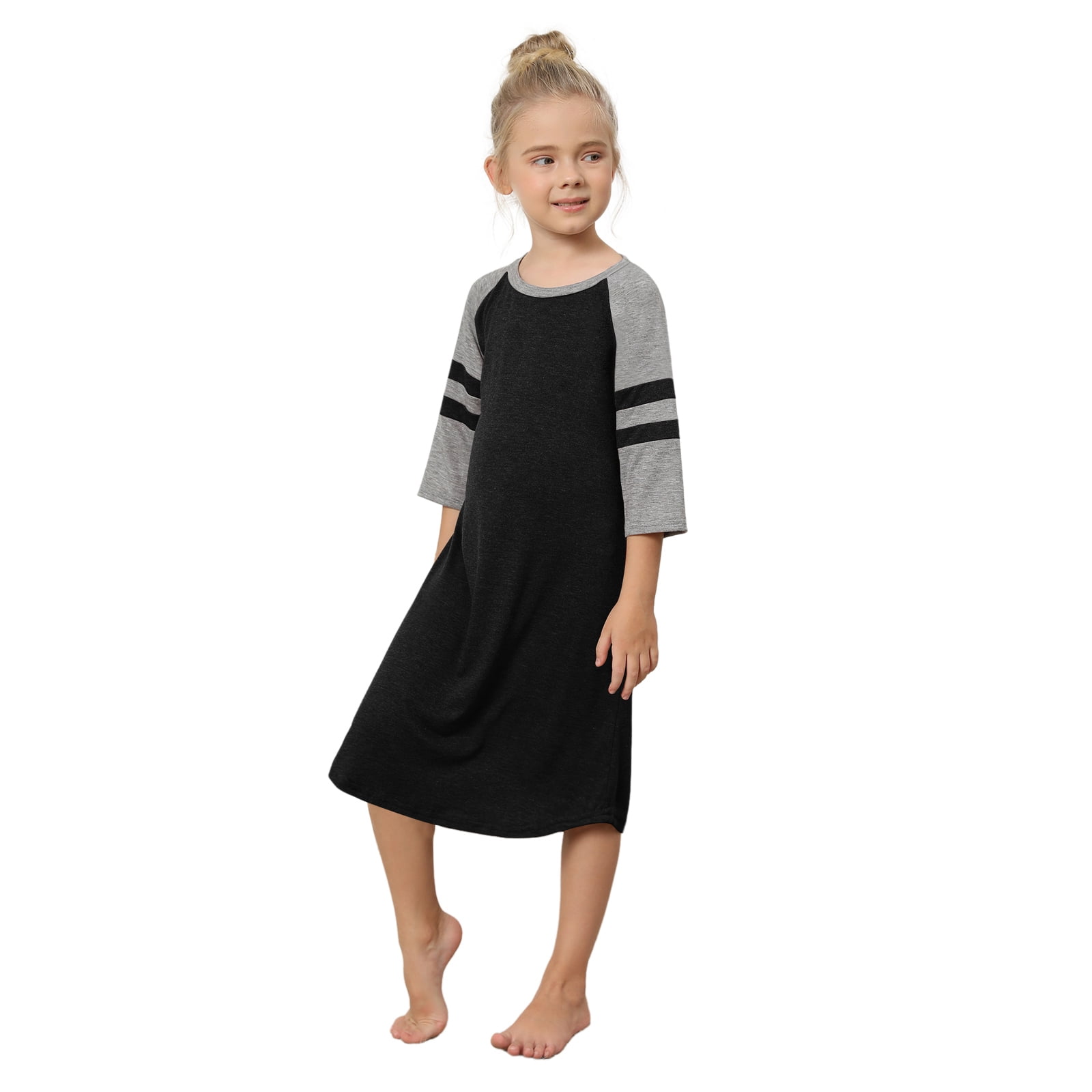 WBQ Mother Daughter Matching Nightgown Sleepwear 3/4 Sleeve Nightshirt ...