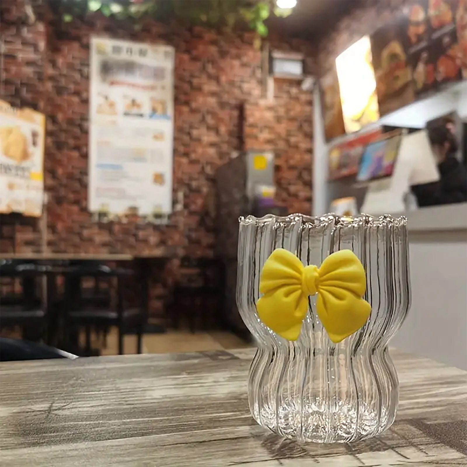 WBQ Ribbed Glass Cups Ripple Drinking Glasses 10 Oz Vintage Ribbed ...