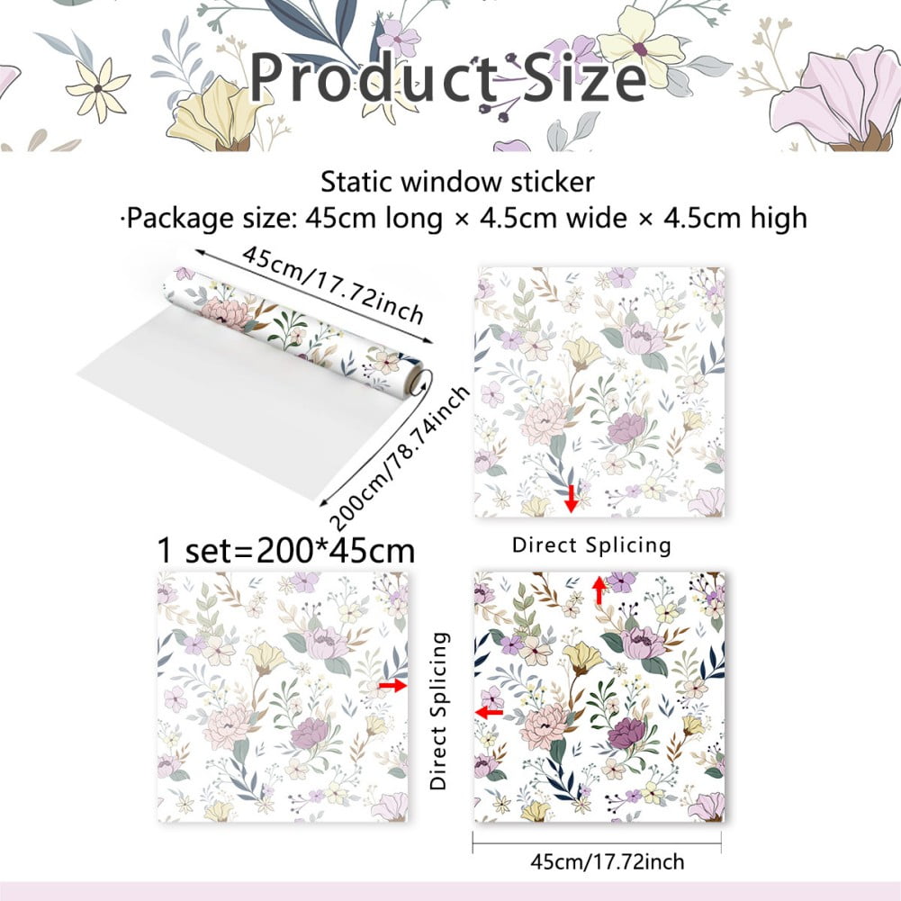 WBQ Spring Summer Floral Window Cling Watercolor Flower Butterfly ...