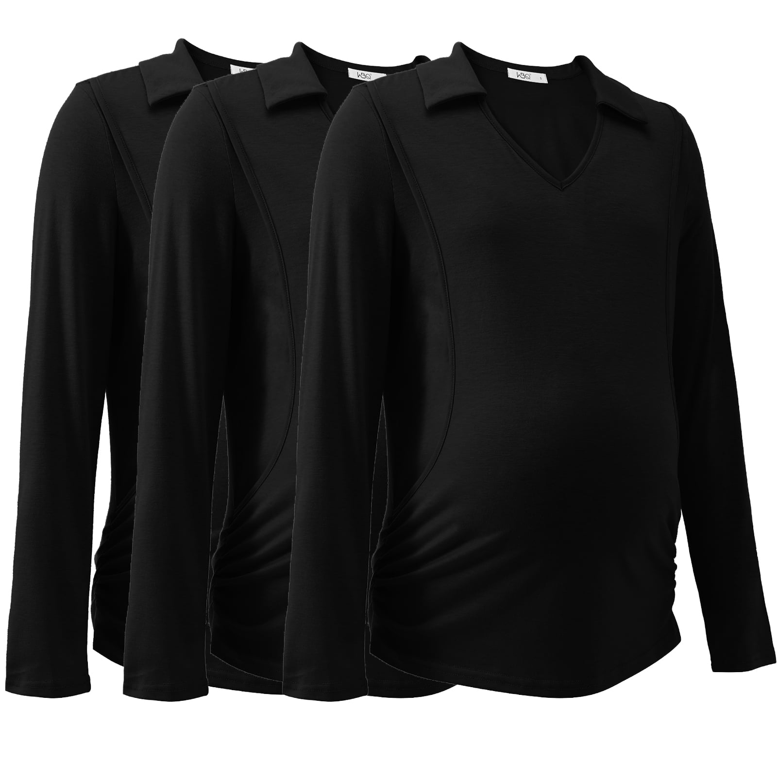 WBQ Women's Nursing Tops Maternity Shirts for Breastfeeding Long Sleeve ...