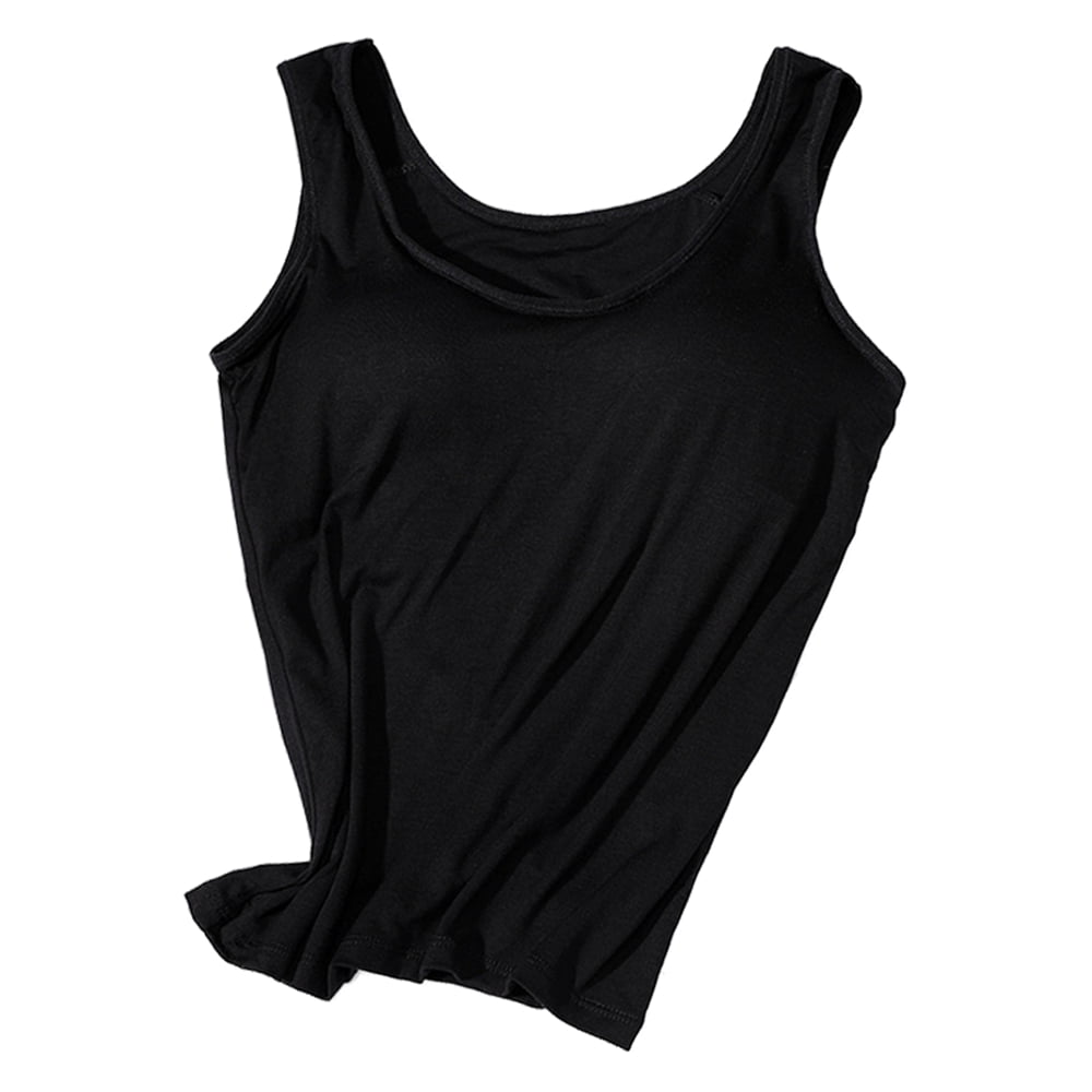 WBQ Women's Tank Top with Built in Bra Wide Shoulder Strap Camisoles ... WBQ Women's Tank Top with Built in Bra Wide Shoulder Strap Camisoles ...