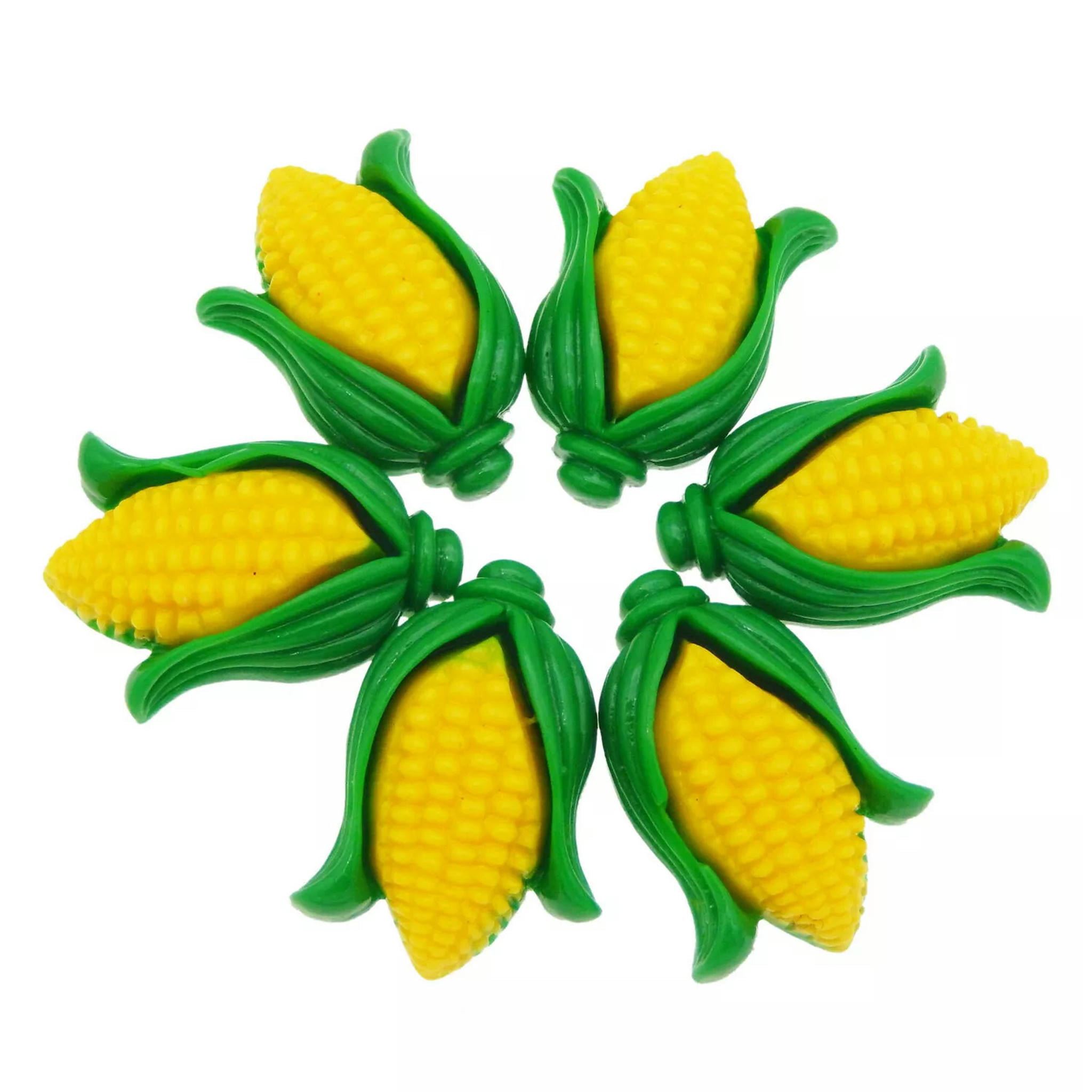 WBQF 12PCS Colorful Resom 33x13x9mm Corn Flatback Cabochon DIY Decor ...
