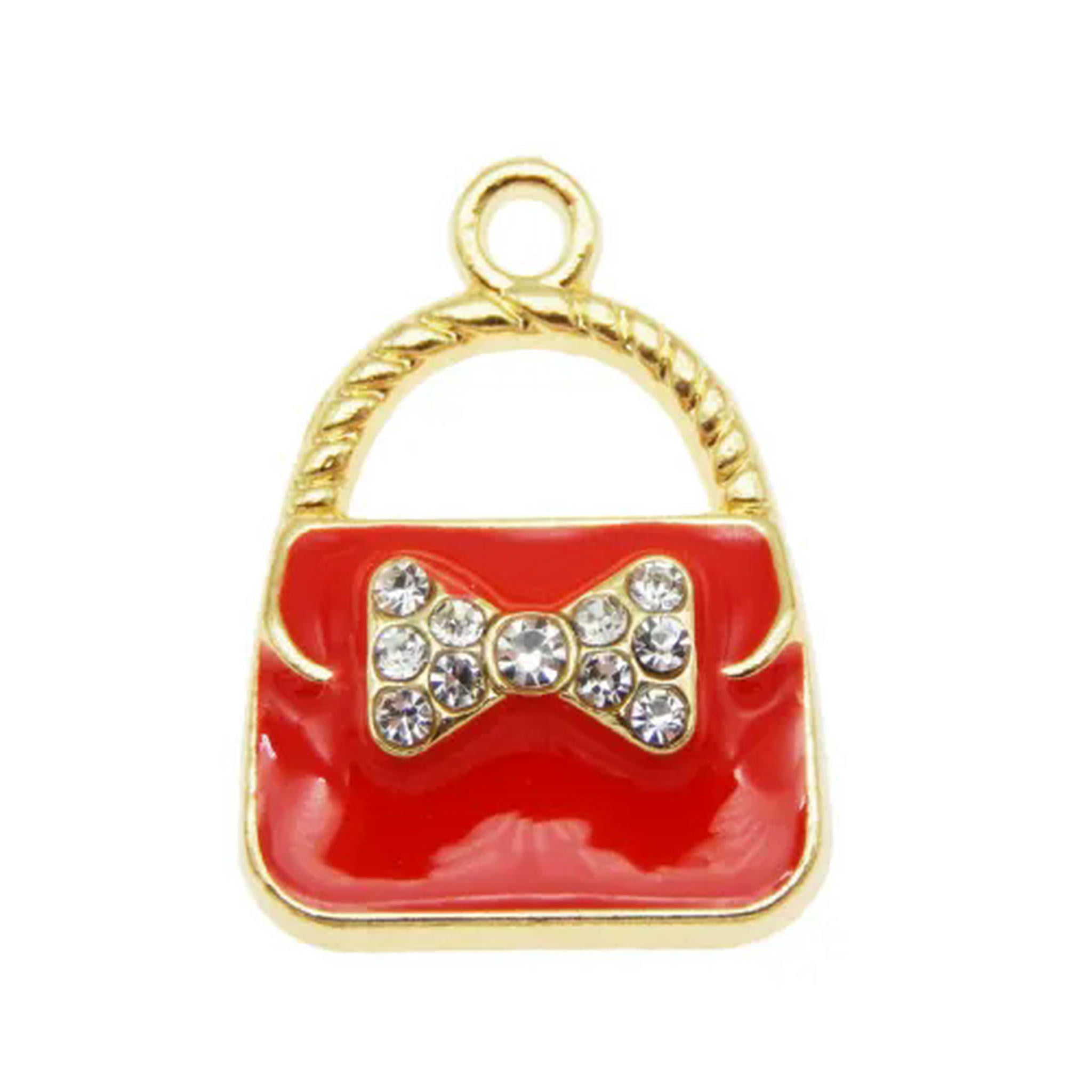 WBQF 12PCS/Pack Enamel Mixed Women Purse Handbags Charms Pendant DIY ...