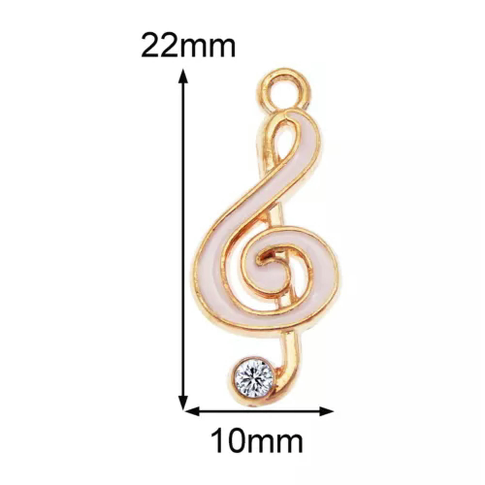 WBQF 16PCS/Pack Enamel Mixed Assorted Music Note G Clef Charms Pendant ...