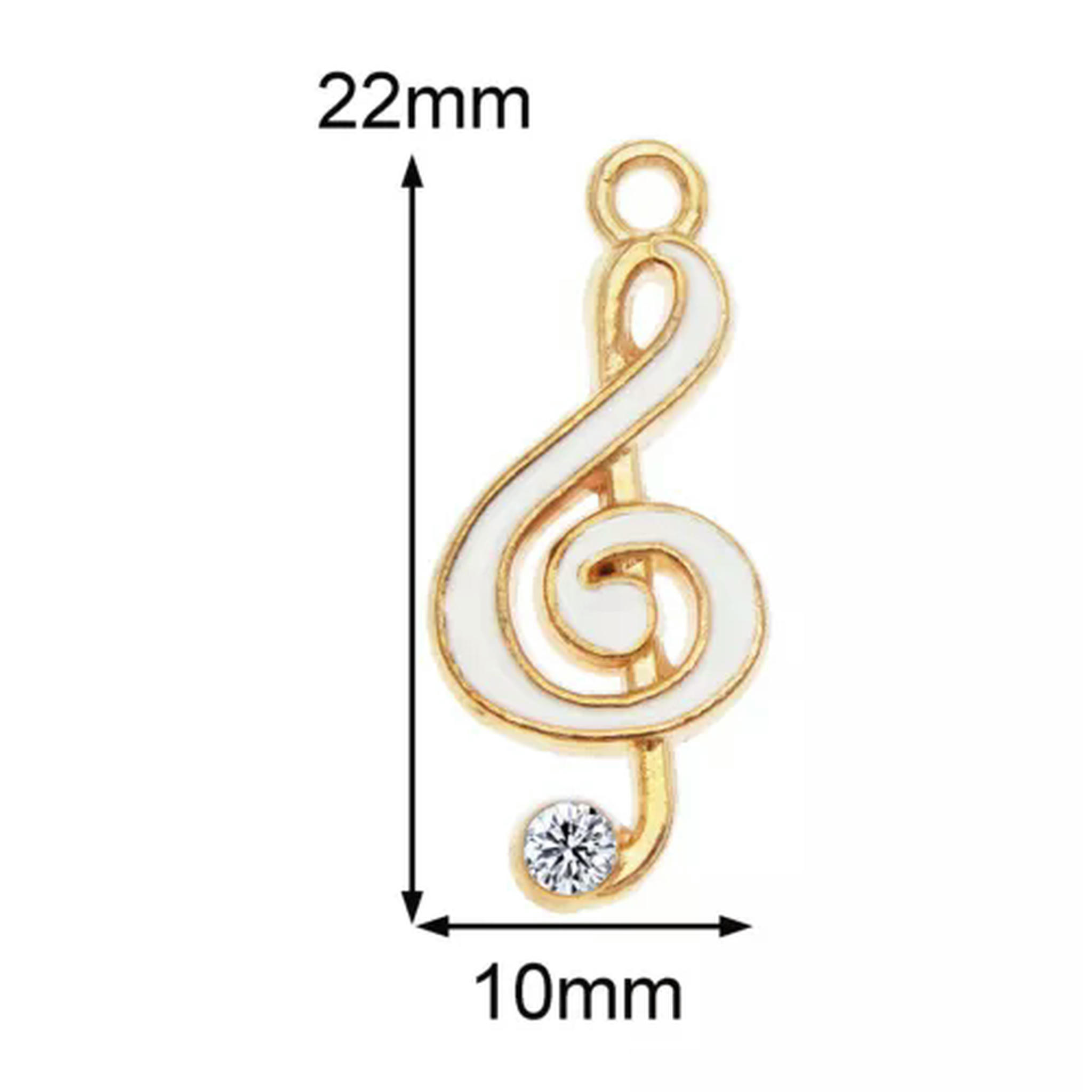 WBQF 16PCS/Pack Enamel Mixed Assorted Music Note G Clef Charms Pendant ...