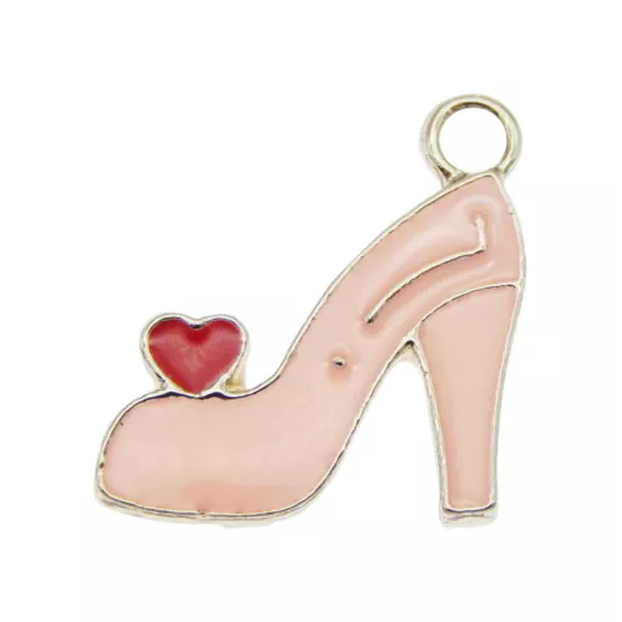 WBQF 16pc 16x15mm Enamel High-heel Shoe Charms Pendant Necklace ...