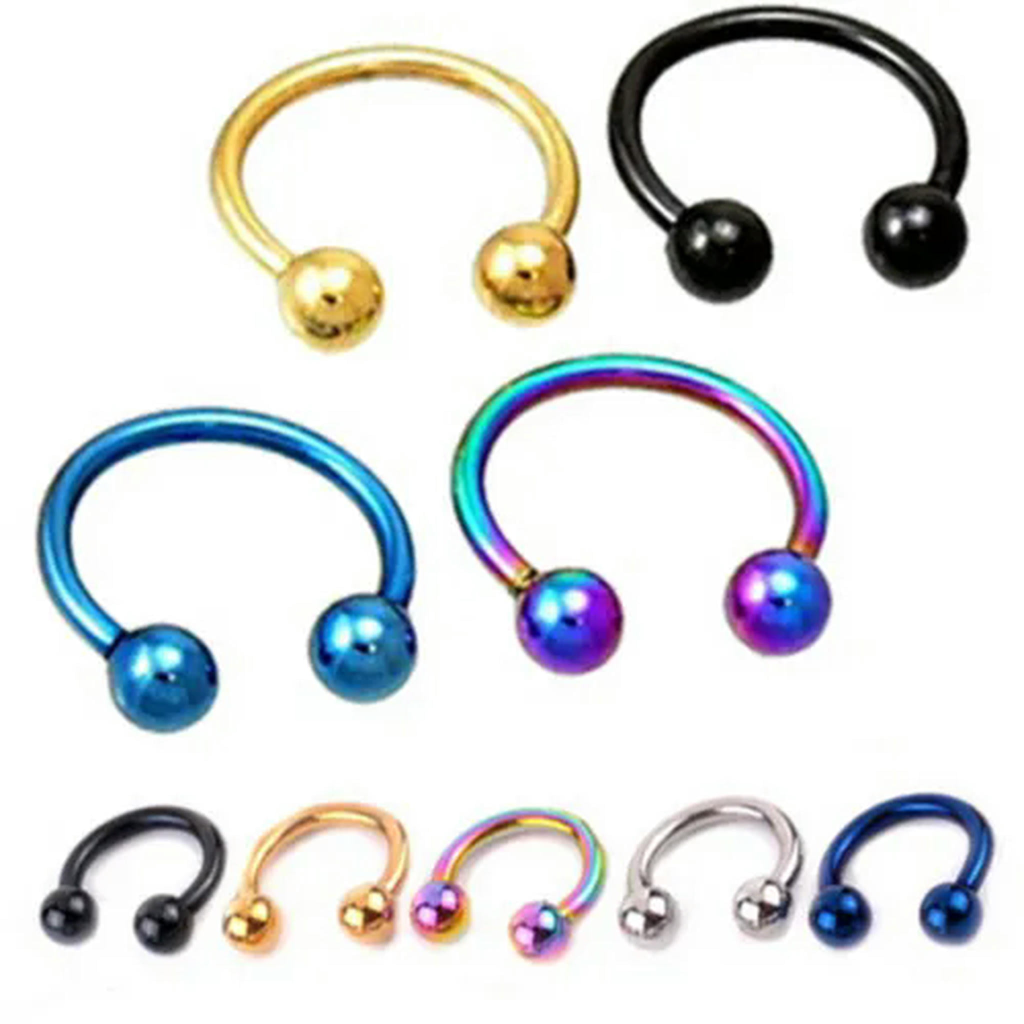 WBQF 1Pcs Fake Nose Ring Lip Ear Nose Clip Fake Piercing Nose Lip Hoop ...