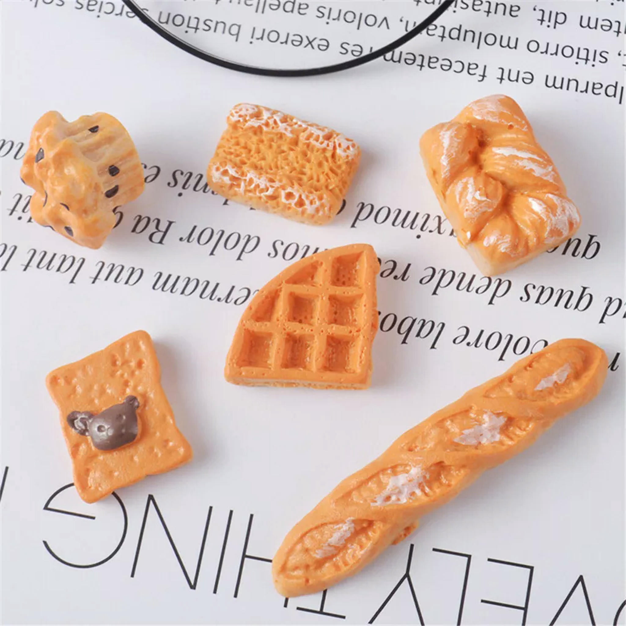 WBQF 20PCS Bulk Resin Bread Food EmBeIlishment Cake Flatback Cabochon ...