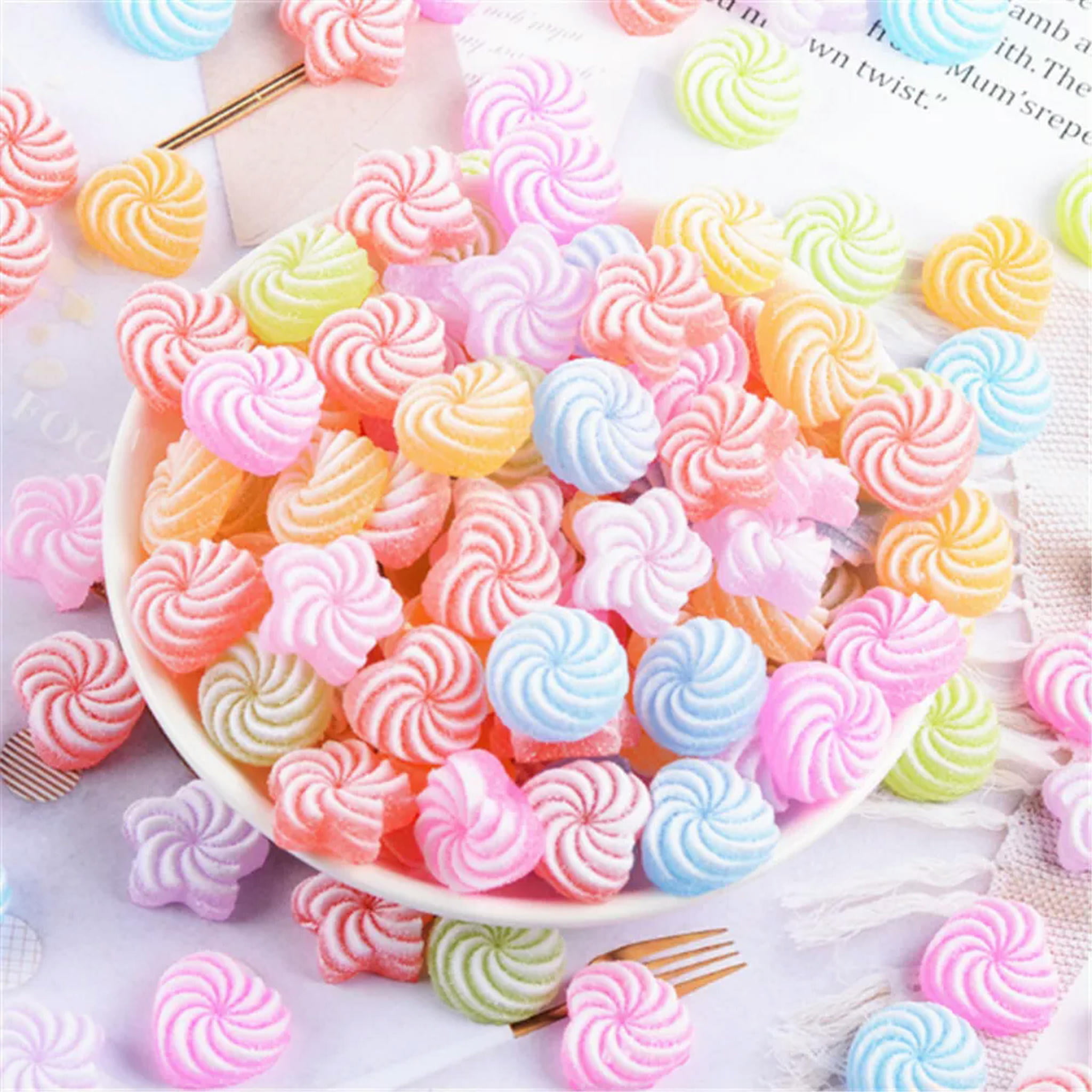 WBQF 20PCS Colorful 16mm Resin Jelly Drops Swirl Candy Decor Ornament ...
