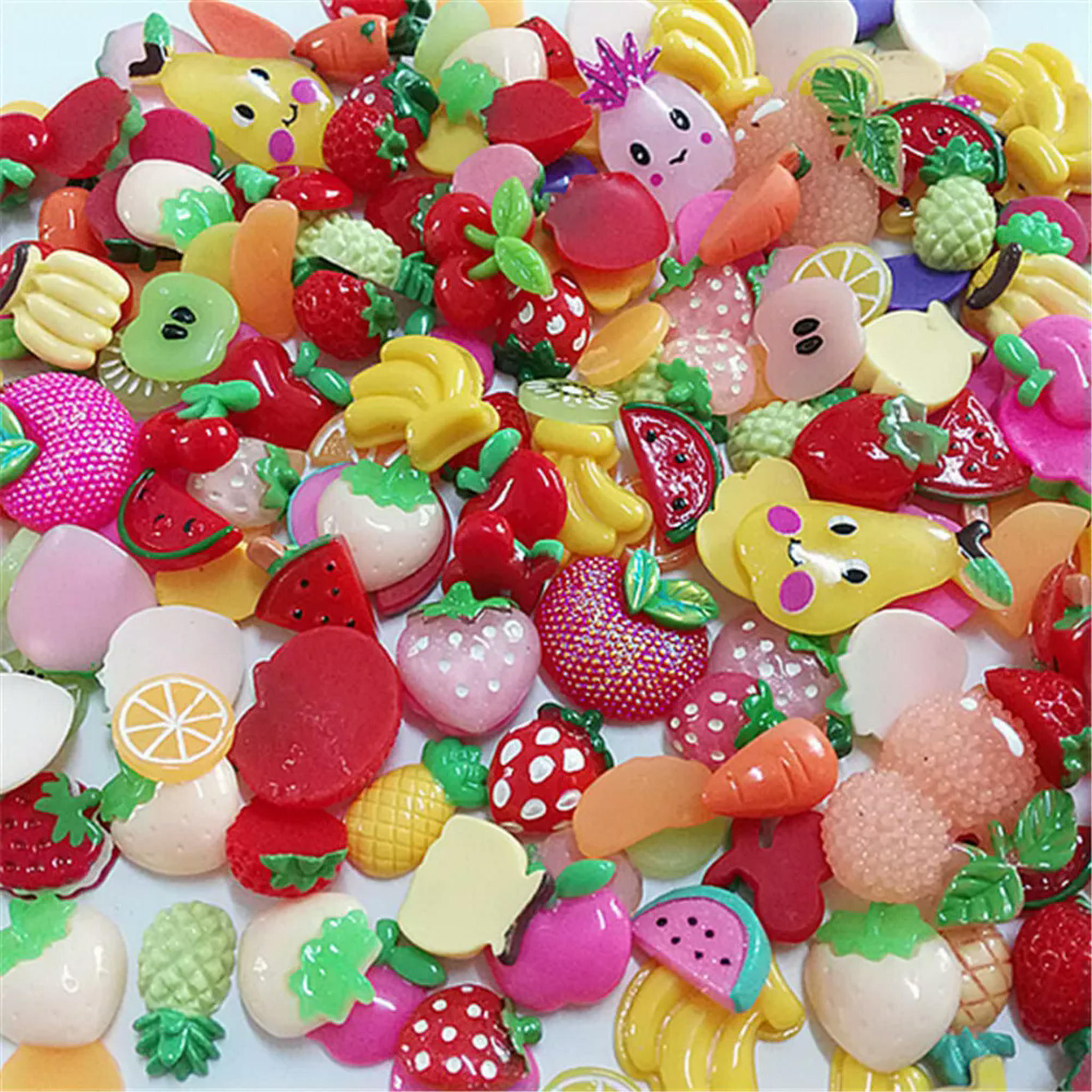 WBQF 30 pcs Bulk Resin Fruits Flatback EmBeIlishments Craft Making ...