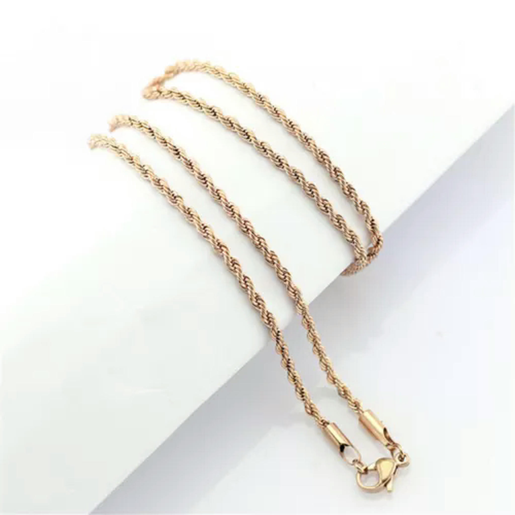 WBQF 45-80cm Stainless Steel Twist Rope Style Chain for Necklace ...