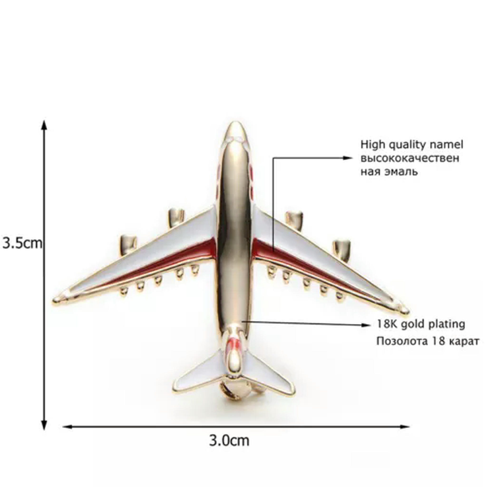 WBQF Airplane Brooch Pins Red Blue Plane Luxury Brand Women Men ...