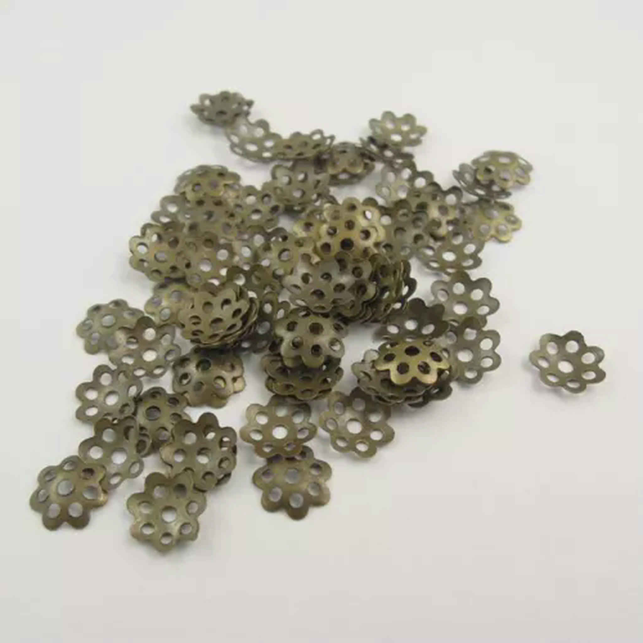 WBQF Antique Bronze / Gold / Silver Flower Bead Caps 6mm-8mm-10mm(1200 ...