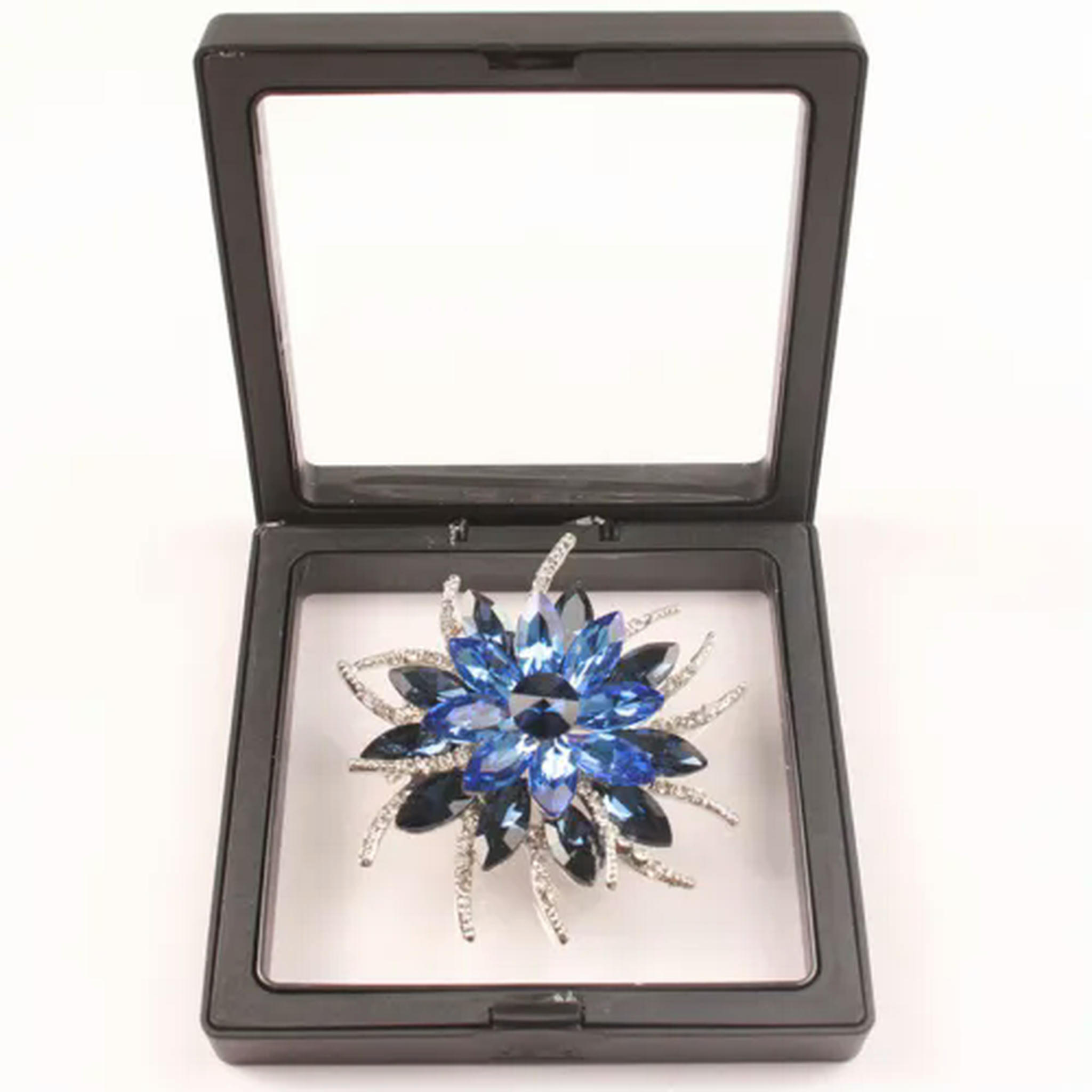 WBQF Best Gift Vintage Blue Crystal Flower Brooch /Brand-New /With Box ...