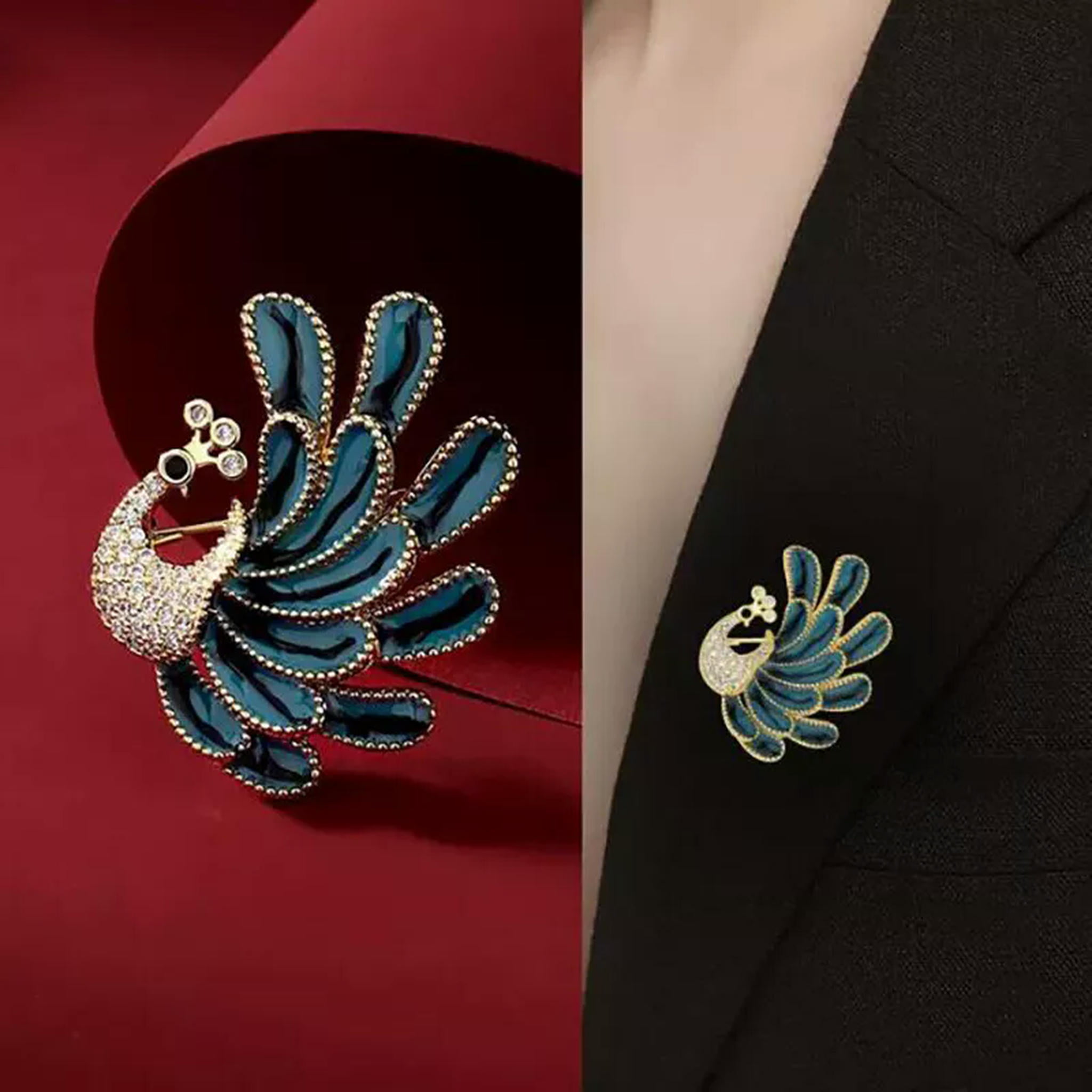 WBQF Boutique Blue Exquisite And Versatile Suit Brooch Female Cute ...