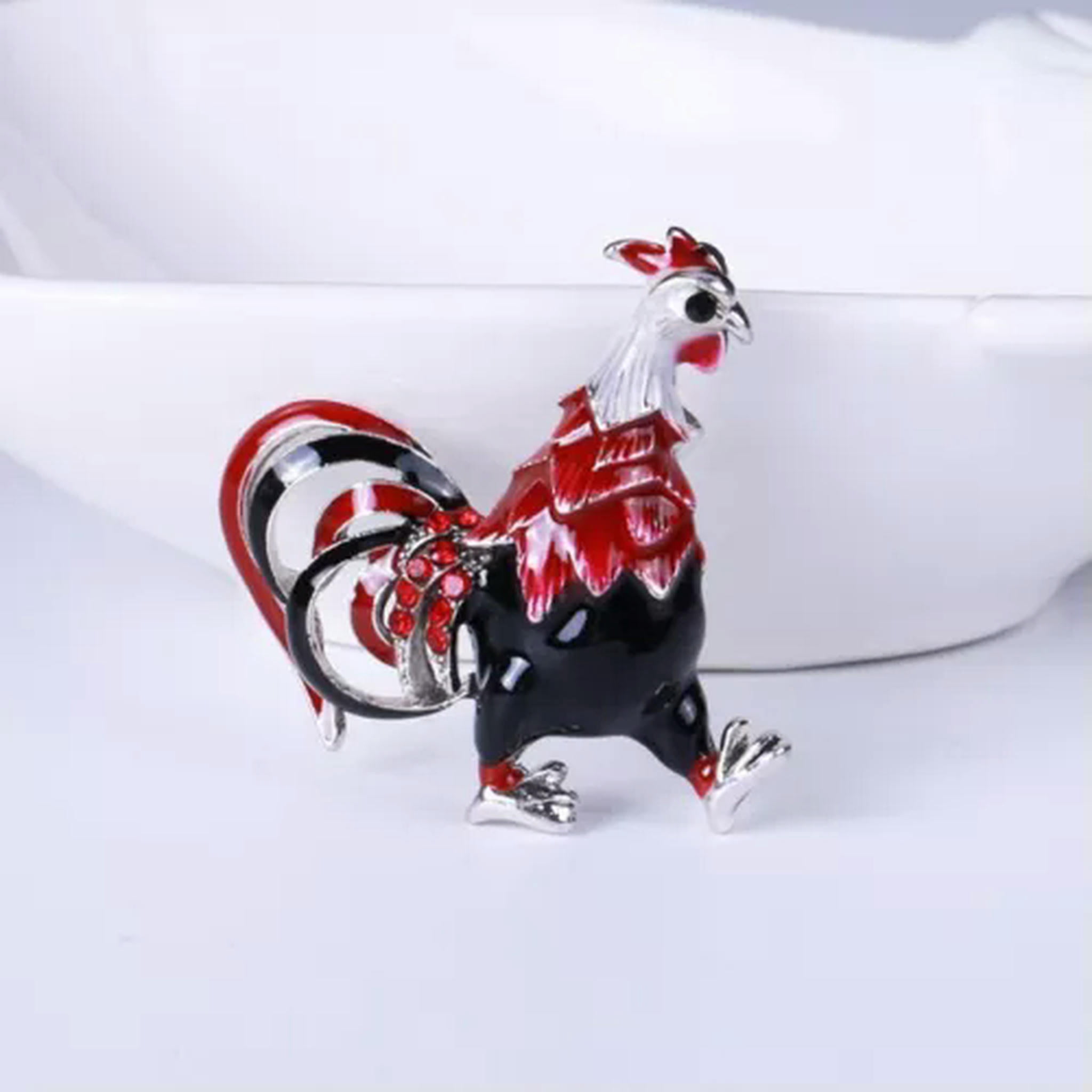 WBQF Cartoon Cute Chicken Brooch Enamel Animal Badge Clothes Lapel Pin ...