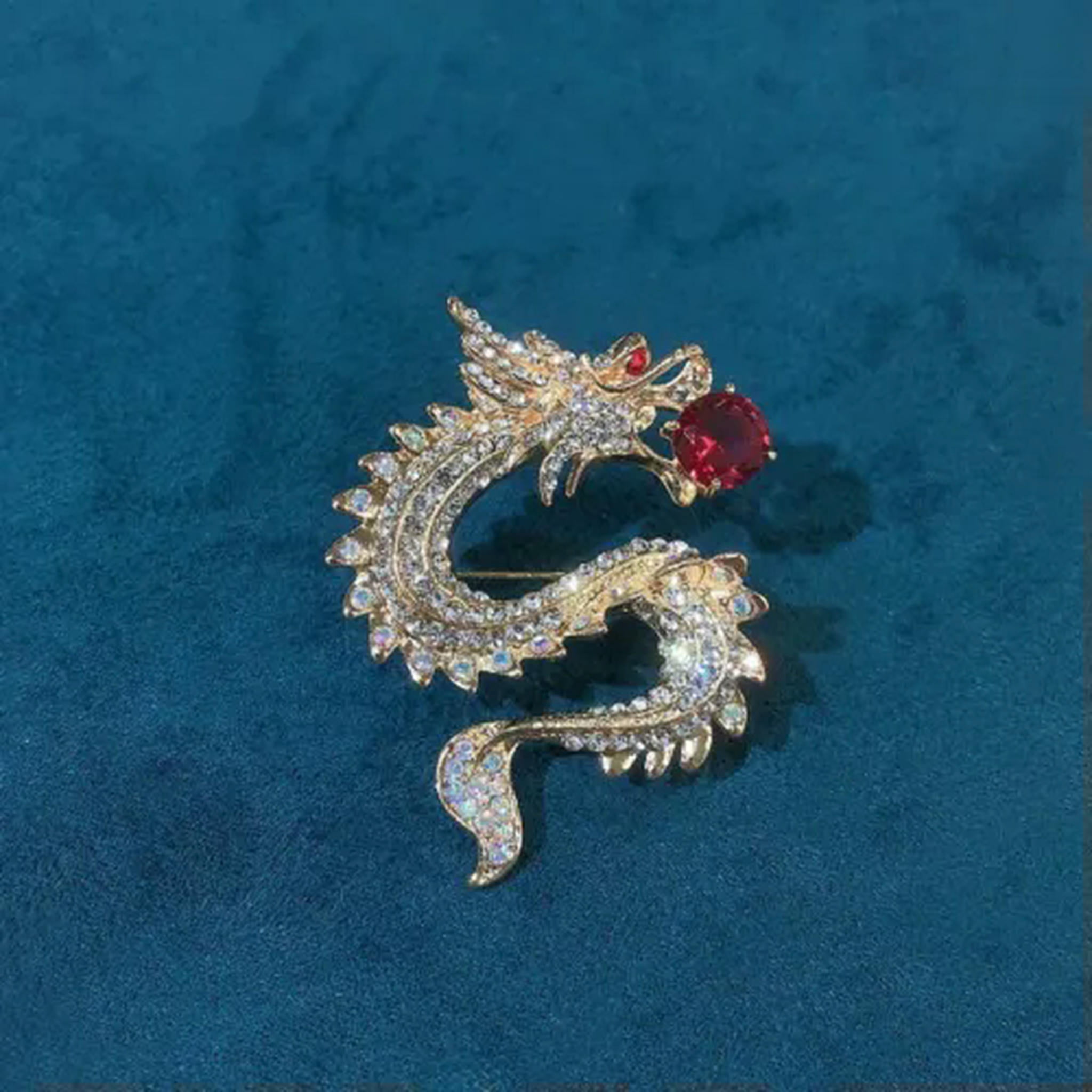 WBQF Classical Vintage Phoenix Dragon Brooch Corsage Pin for Women Suit ...