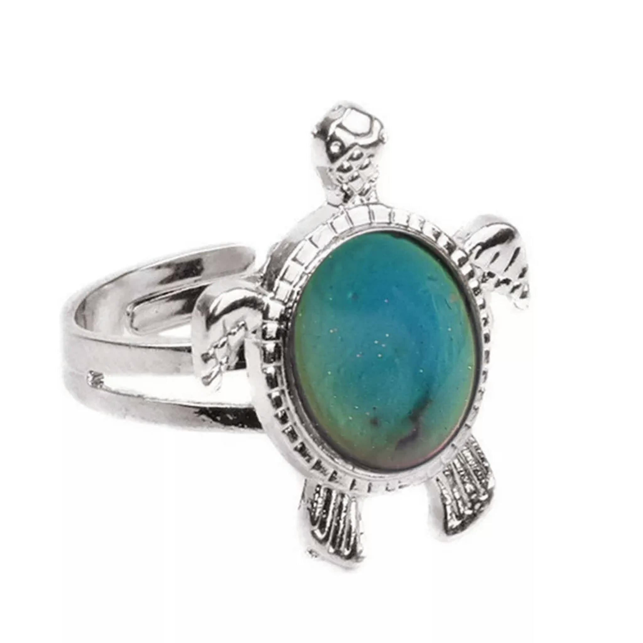 WBQF Fashion Chic 1PC Mood Ring Changing Color Turtle Adjustable ...