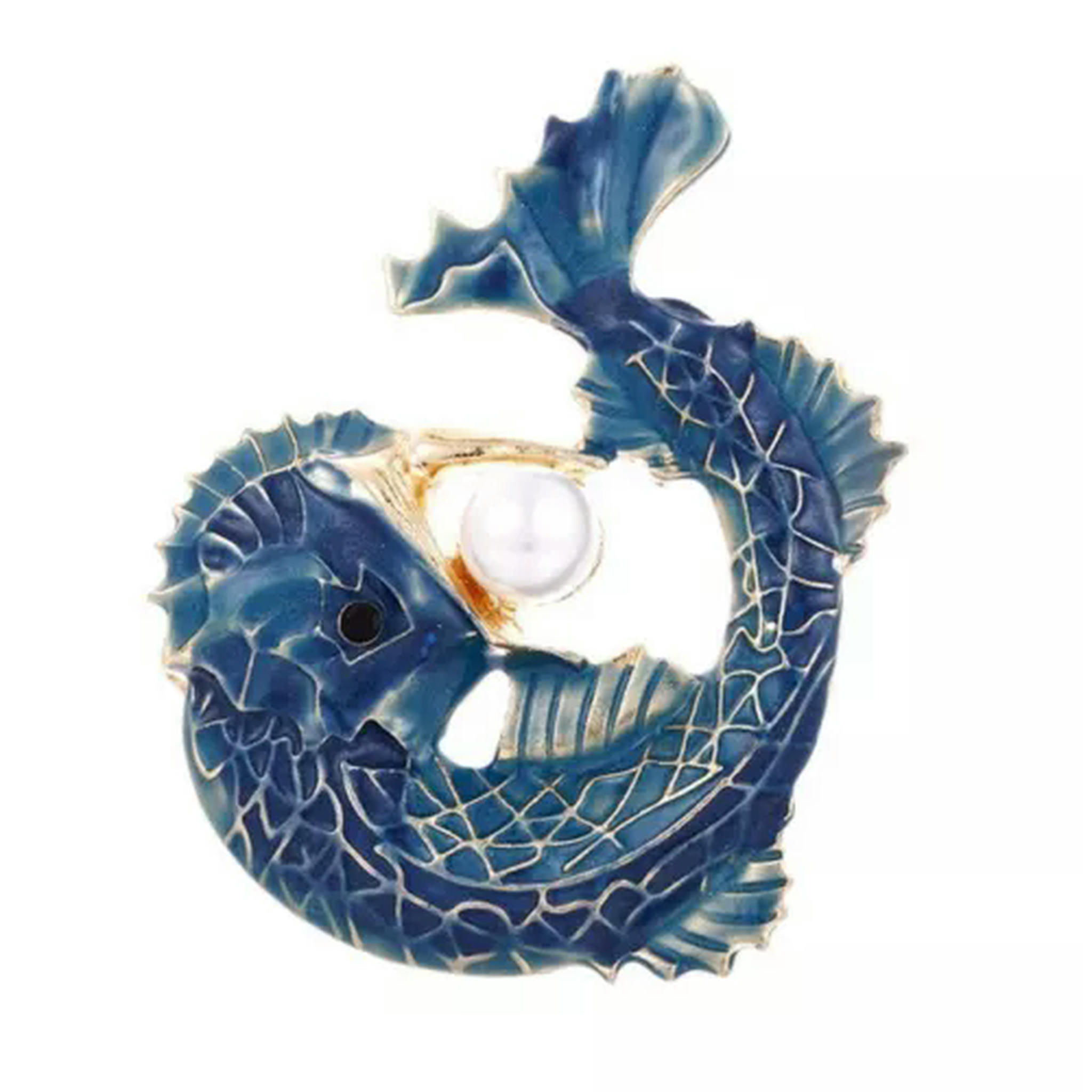 WBQF Fashion Cute Fish Crystal Enamel Brooch Pin Trendy Sea Animal ...