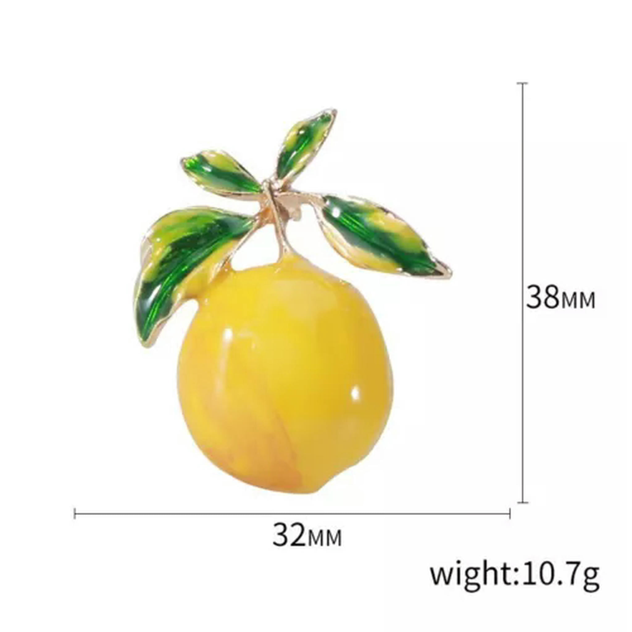 WBQF Fashion Lemon Brooch Creative Fruit Series Corsage Simple Cardigan ...