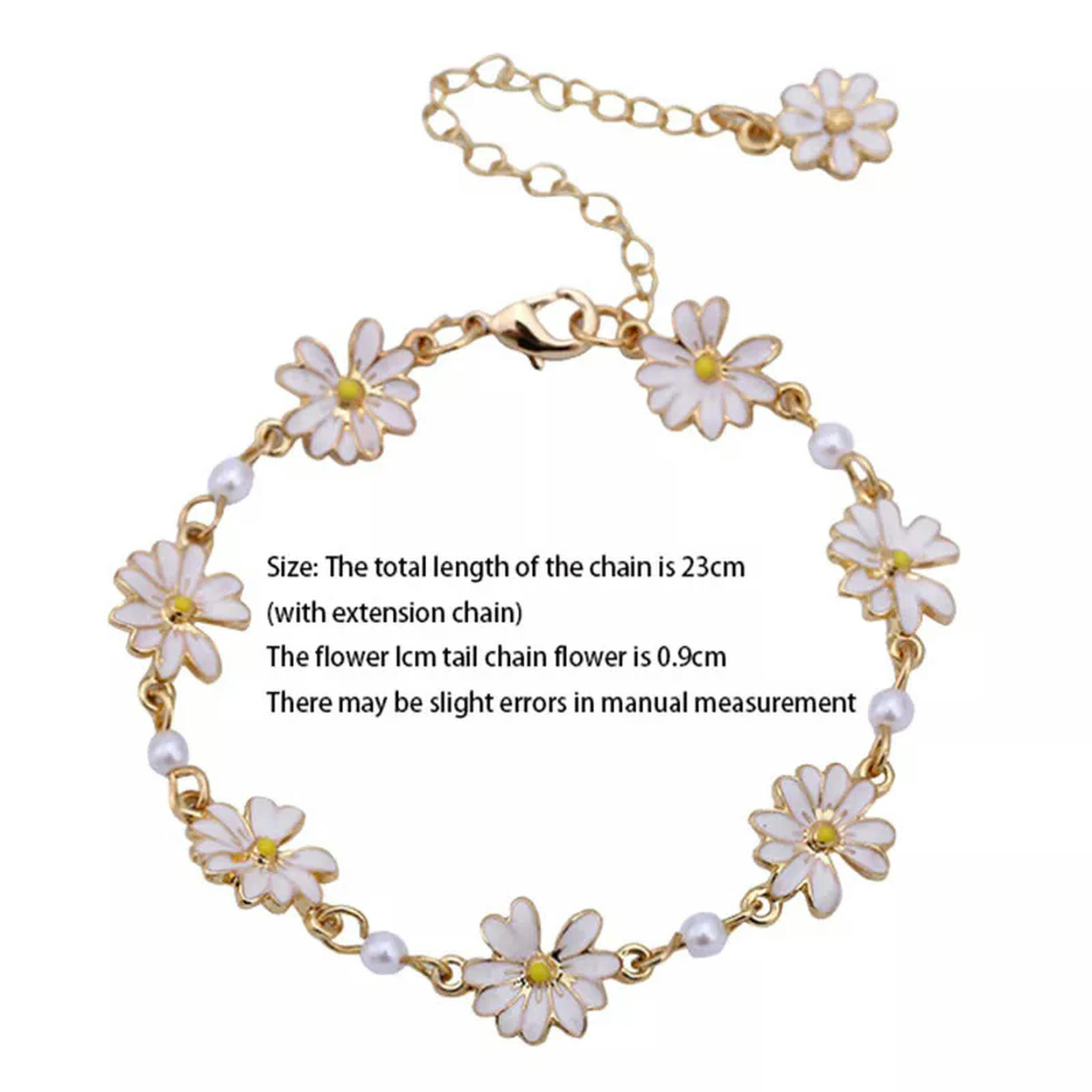 WBQF Fashion Sweet Daisy Flower Bracelets Personality Minimalist ...