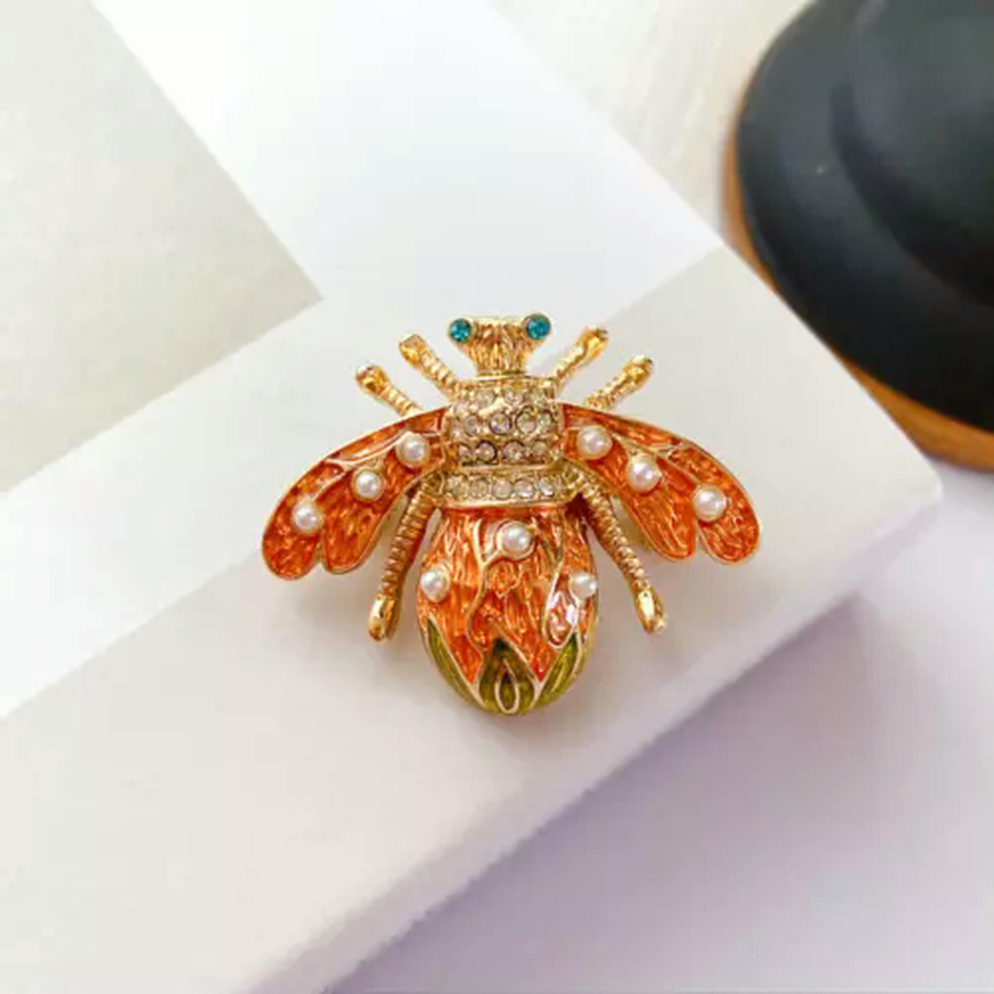 WBQF Fashion Women Enamel Bee Brooch Pin Vintage Insect Jewelry ...