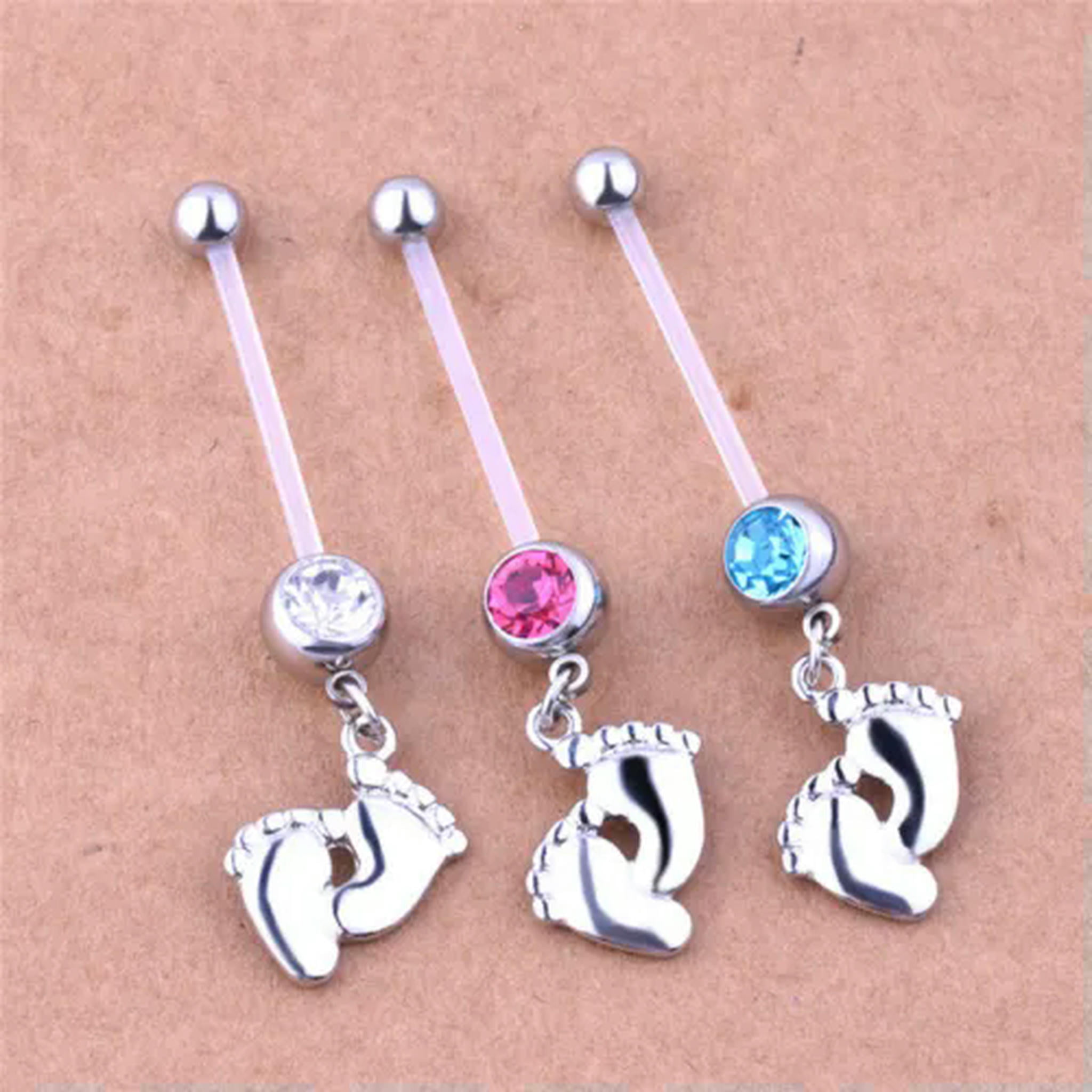 WBQF Flexible Pregnancy Maternity Baby Feet Boy Girl BeIly Bar Navel ...