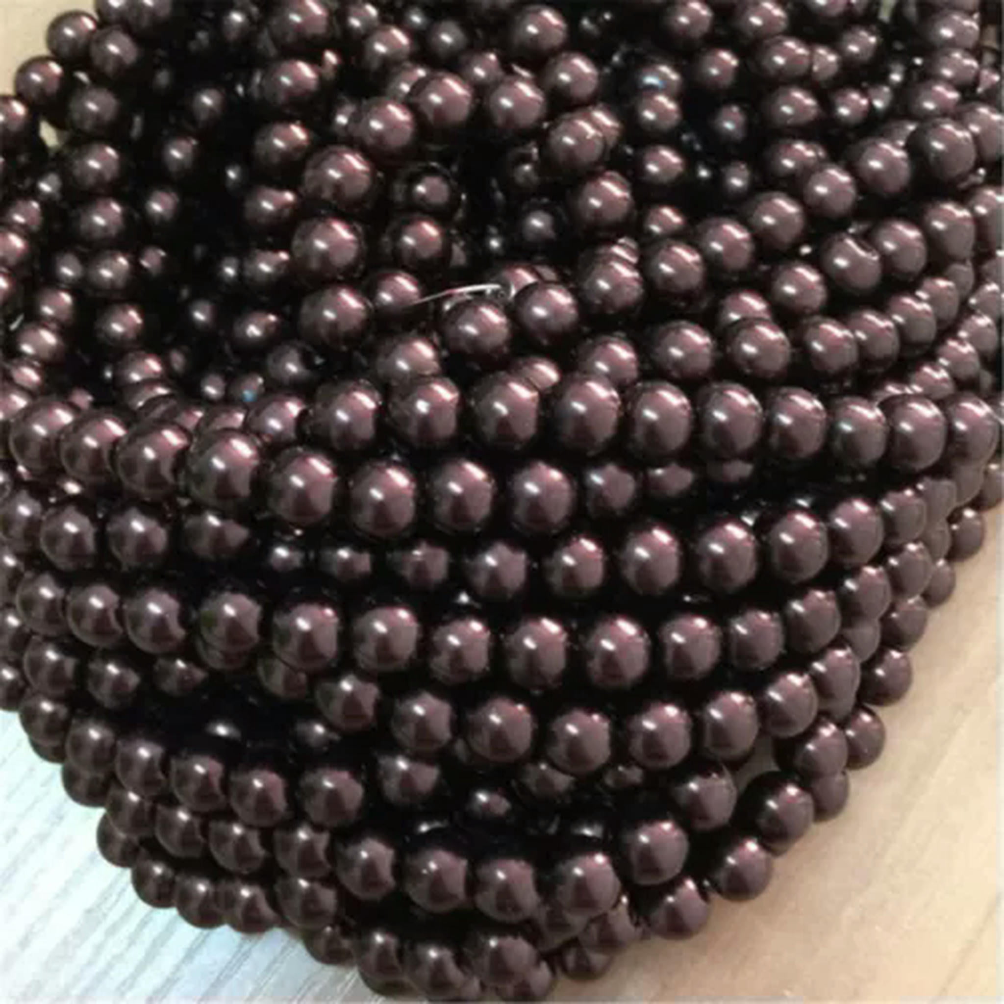 WBQF Glass Loose Pearls 6mm 8mm 10mm Glossy Craft Beads Spacers DIY ...